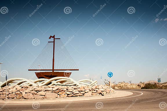 Roundabout spain stock image. Image of almeria, boat - 37160365