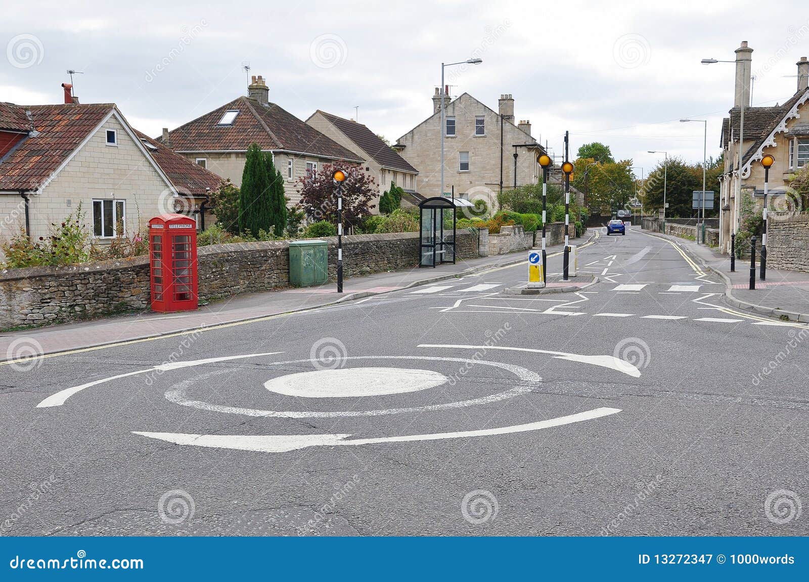 Roundabout and Street View stock image. Image of driving - 13272347