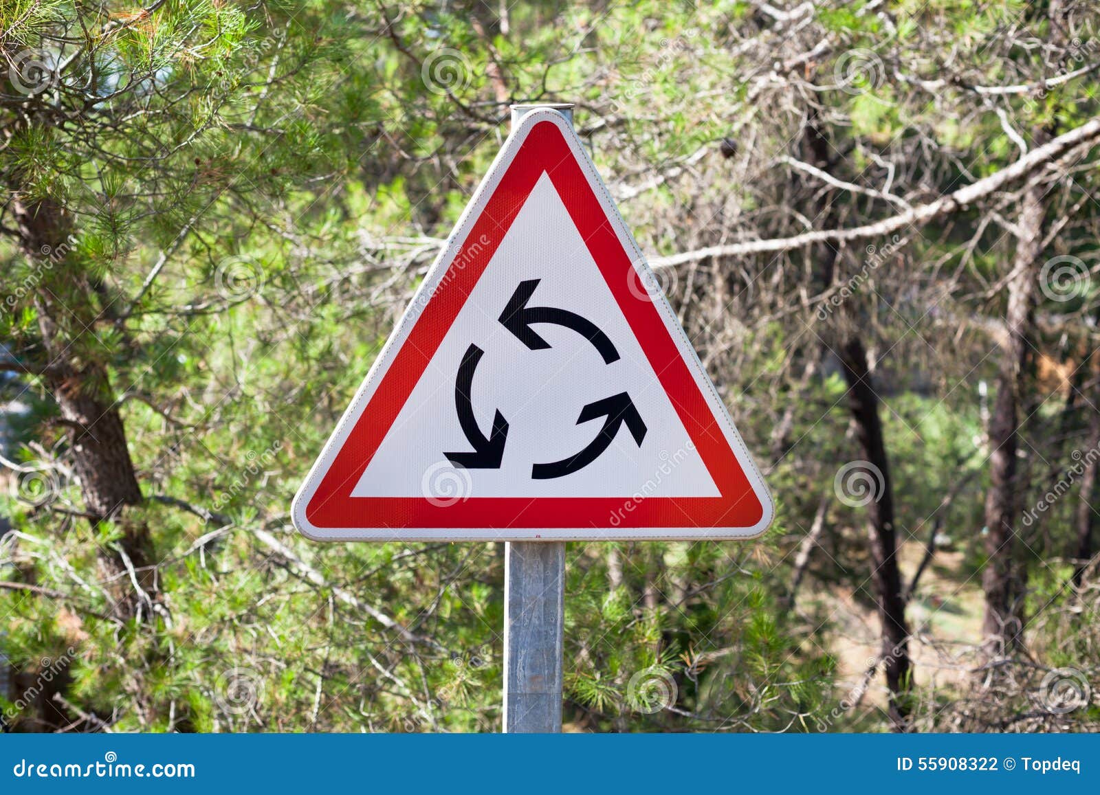 Roundabout traffic sign stock photo. Image of safety - 55908322