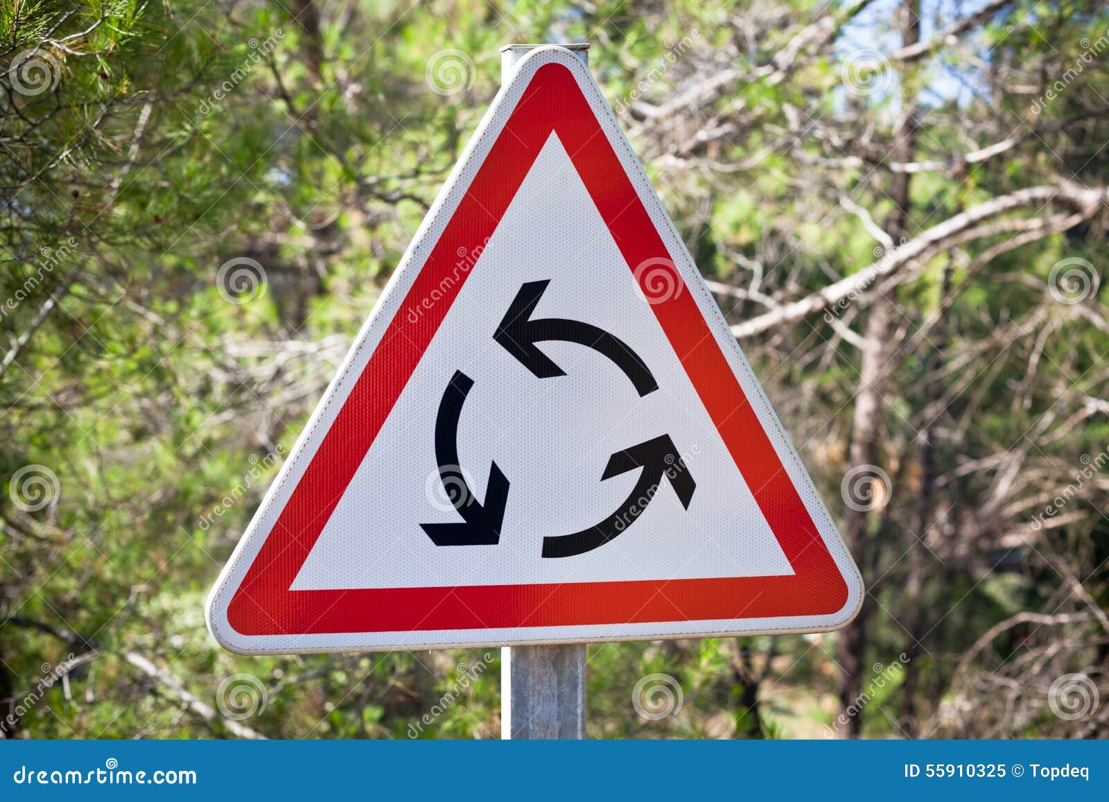 Roundabout traffic sign stock image. Image of nature - 55910325