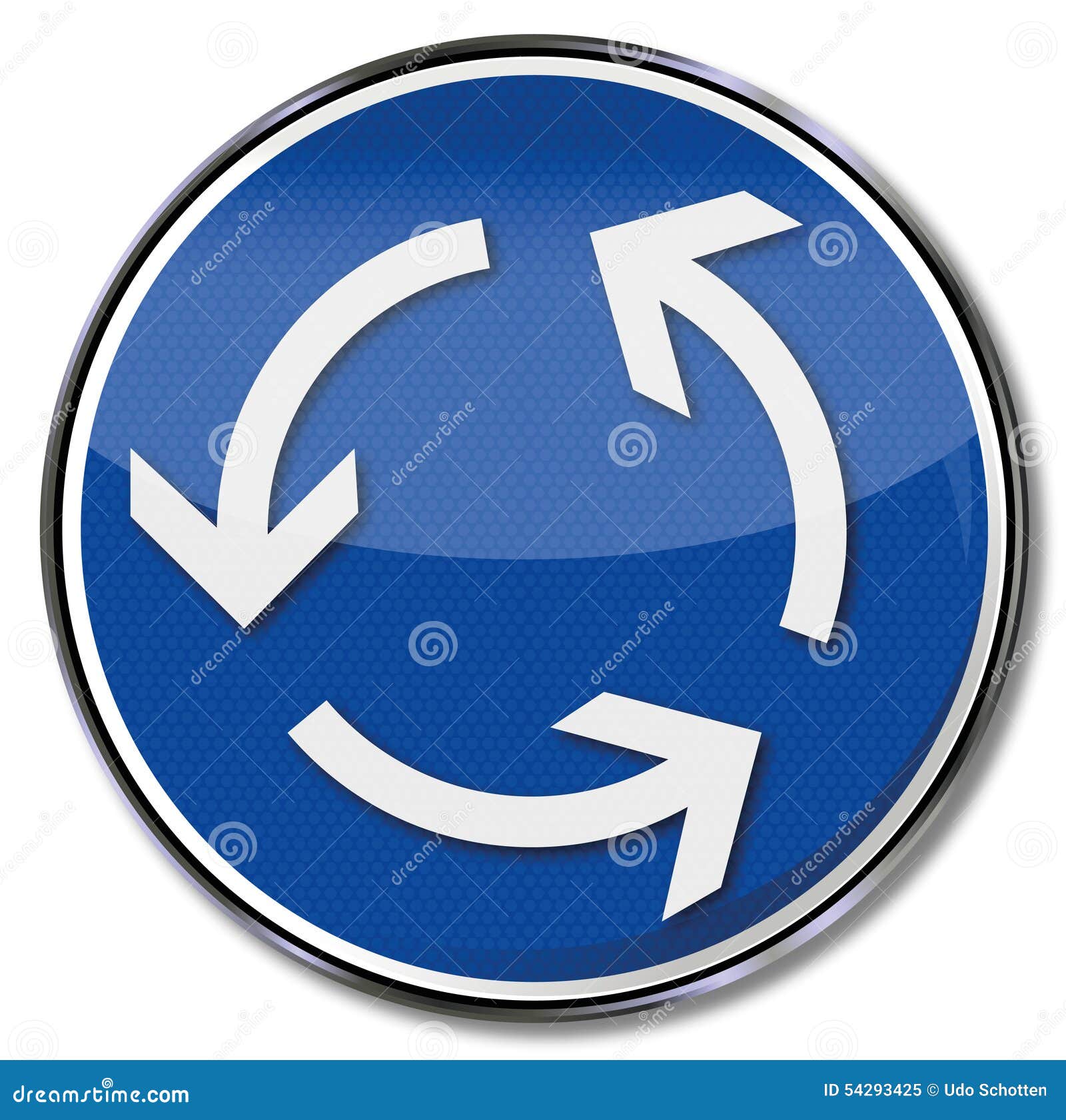 Roundabout Traffic Road Sign,Vector Illustration, Isolate On White ...