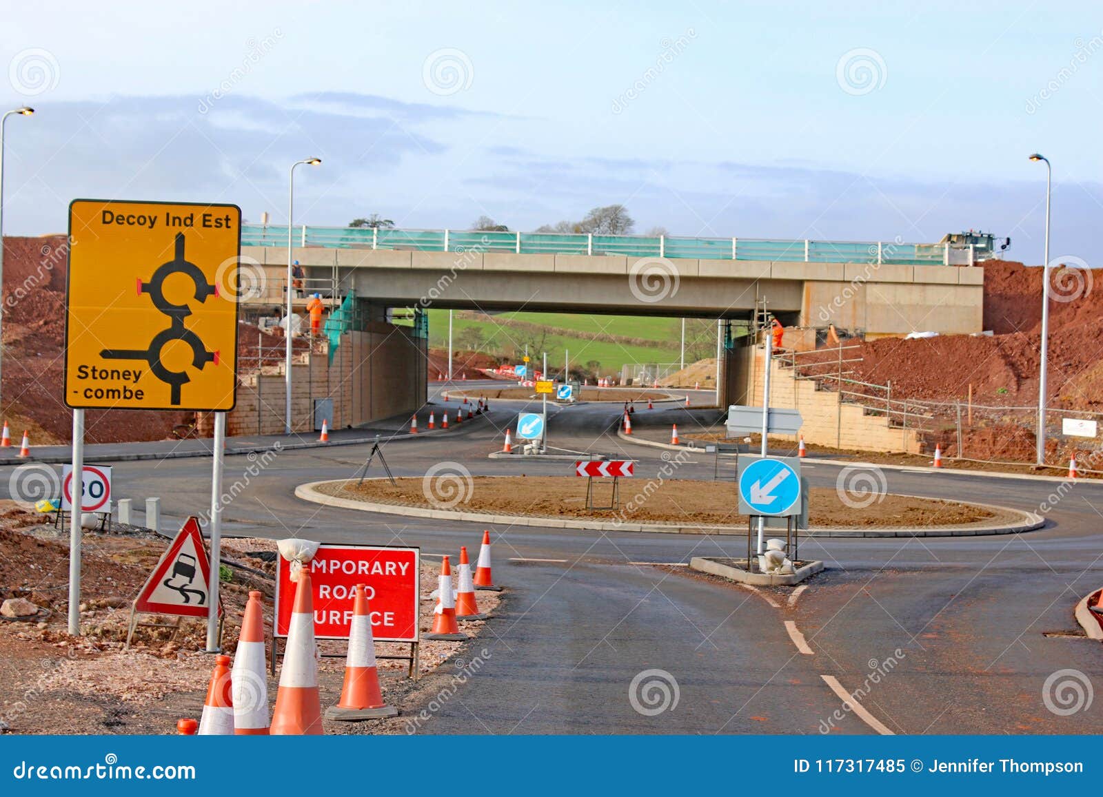 Roundabout Under Construction Stock Image - Image of earth, junction ...