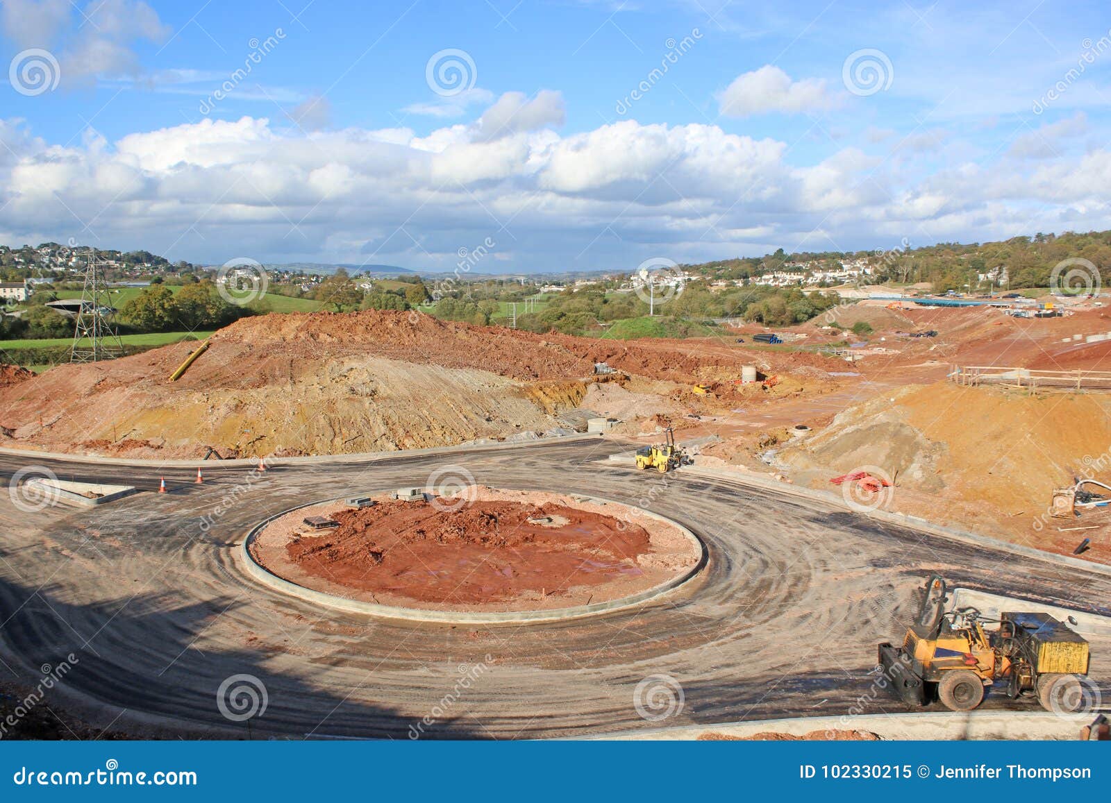 Roundabout Under Construction Stock Image - Image of earth, roundabout ...