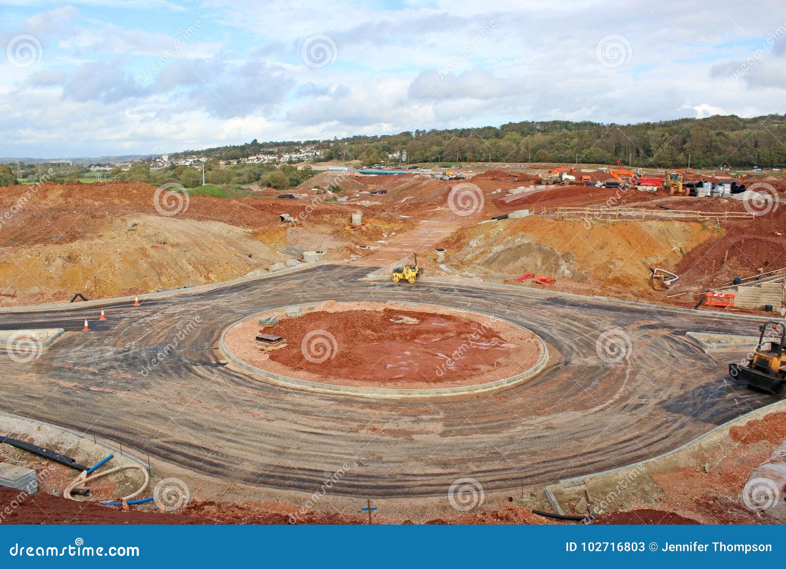 Roundabout Under Construction Stock Image - Image of junction ...