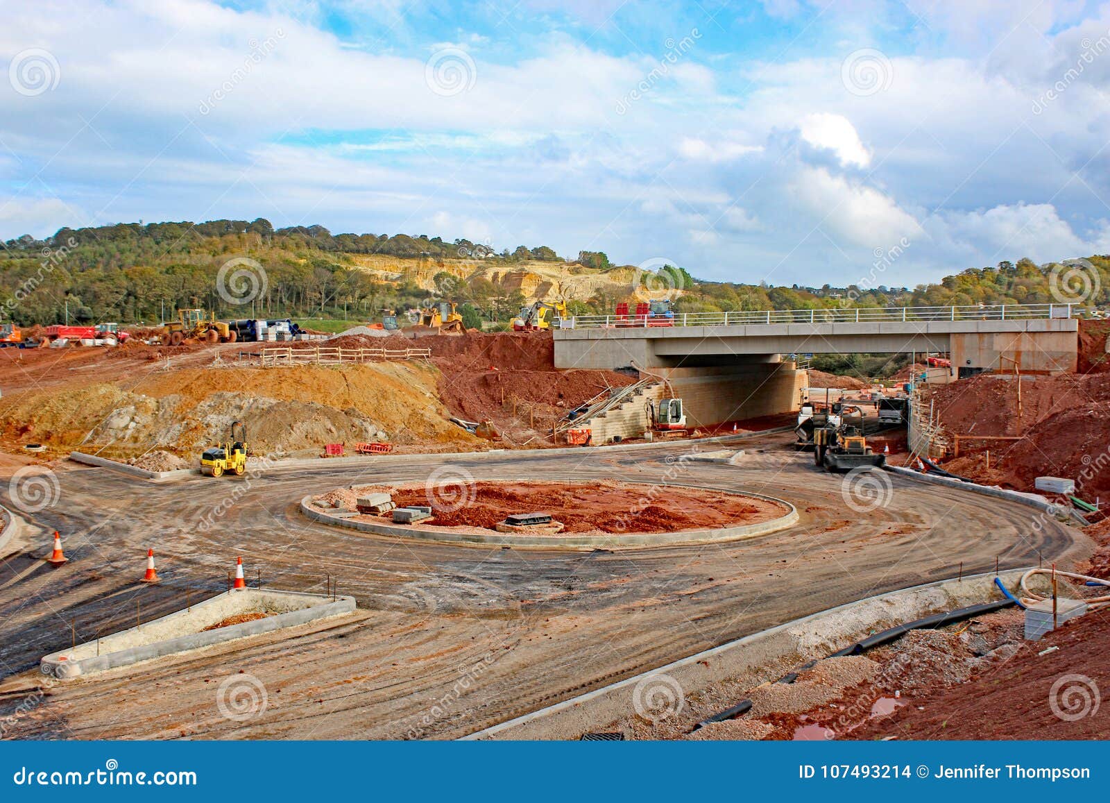 Roundabout Under Construction Stock Photo - Image of roadworks, cutting ...