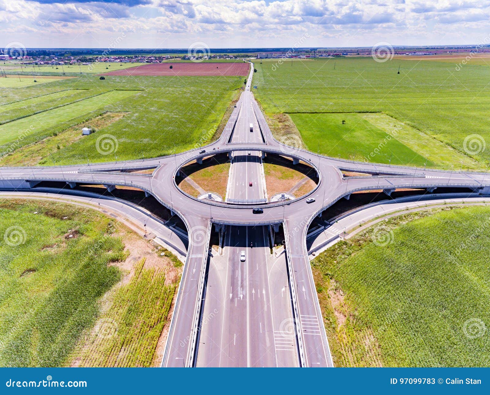Roundabout Viewed from Above Stock Image - Image of path, city: 97099783