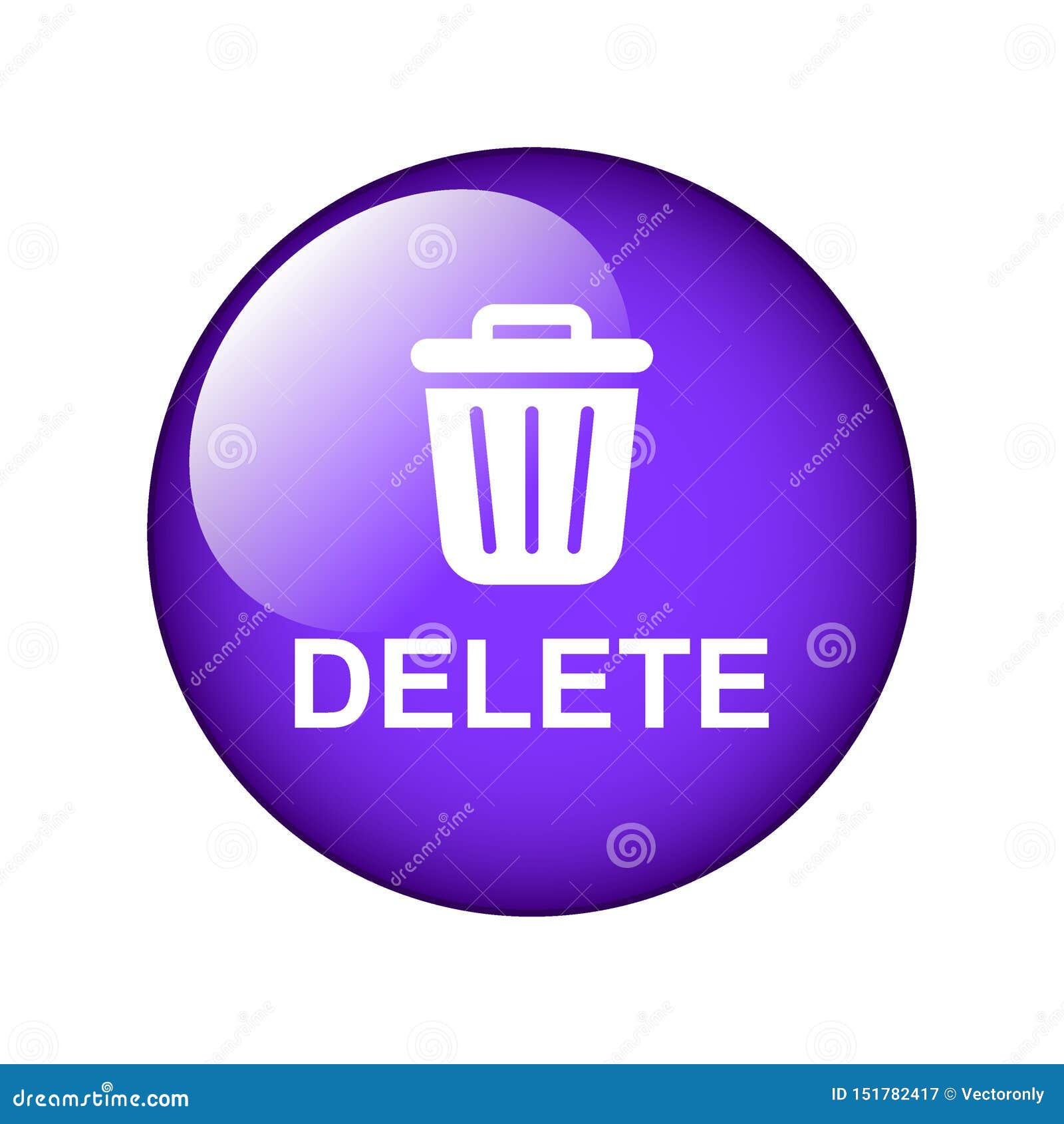 Delete Button Trash Bin Icon Stock Illustration - Illustration of fresh ...