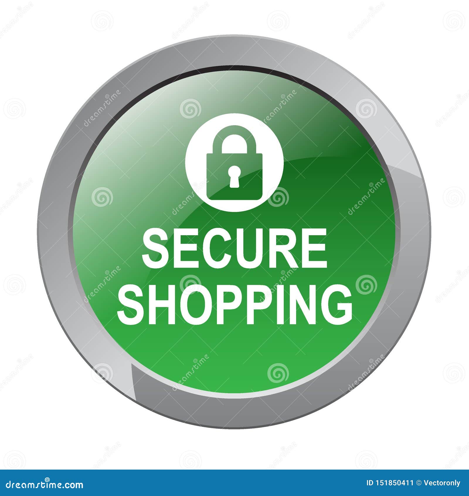 Secure shopping stock illustration. Illustration of crest - 151850411