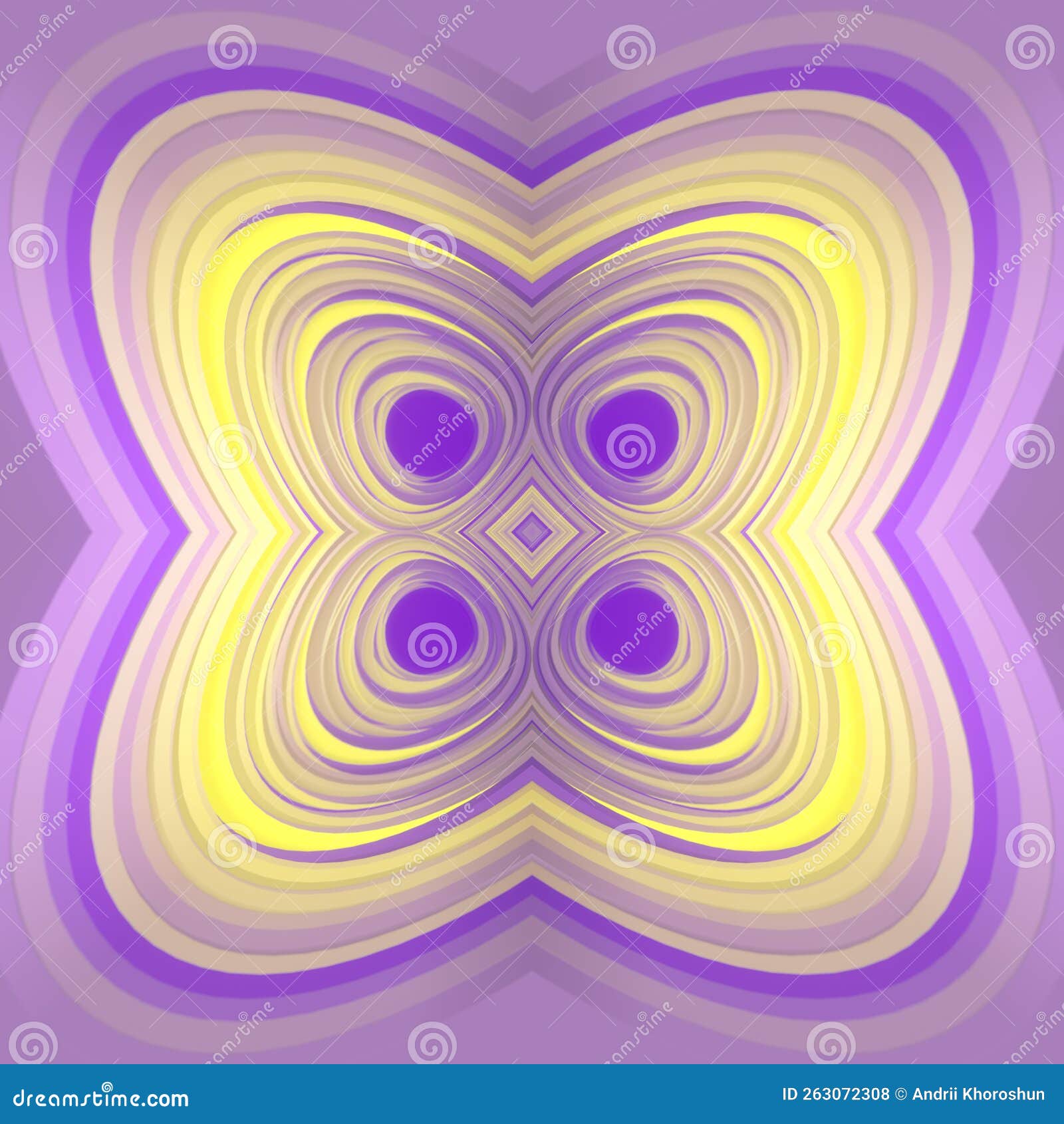 Rounded Abstract Pattern with Displacement Effect. Geometric Art ...