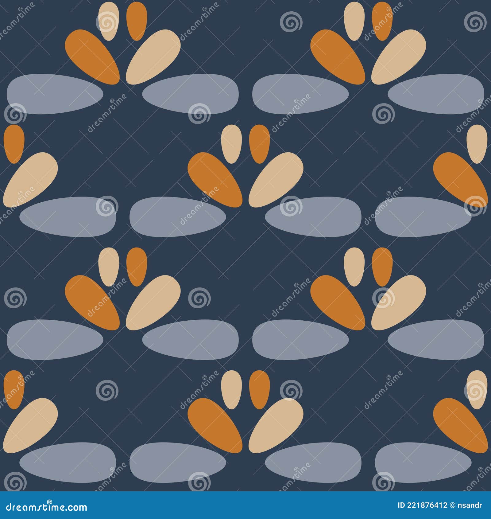 Rounded Abstract Seamless Pattern - Retro Accent for Any Surfaces Stock ...