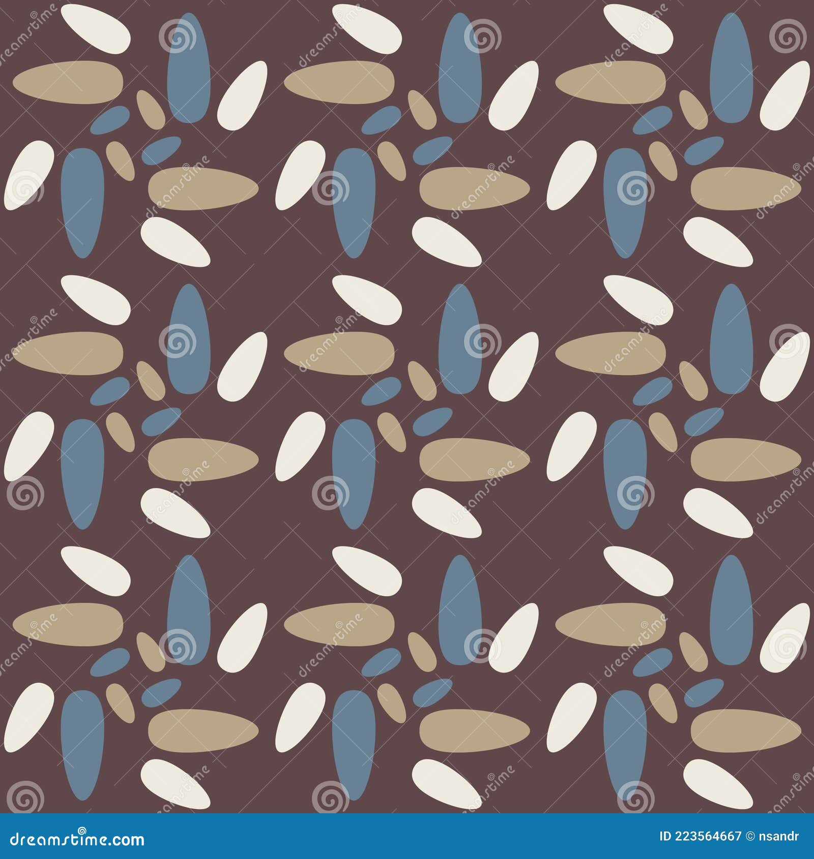 Rounded Abstract Seamless Pattern - Retro Accent for Any Surfaces Stock ...