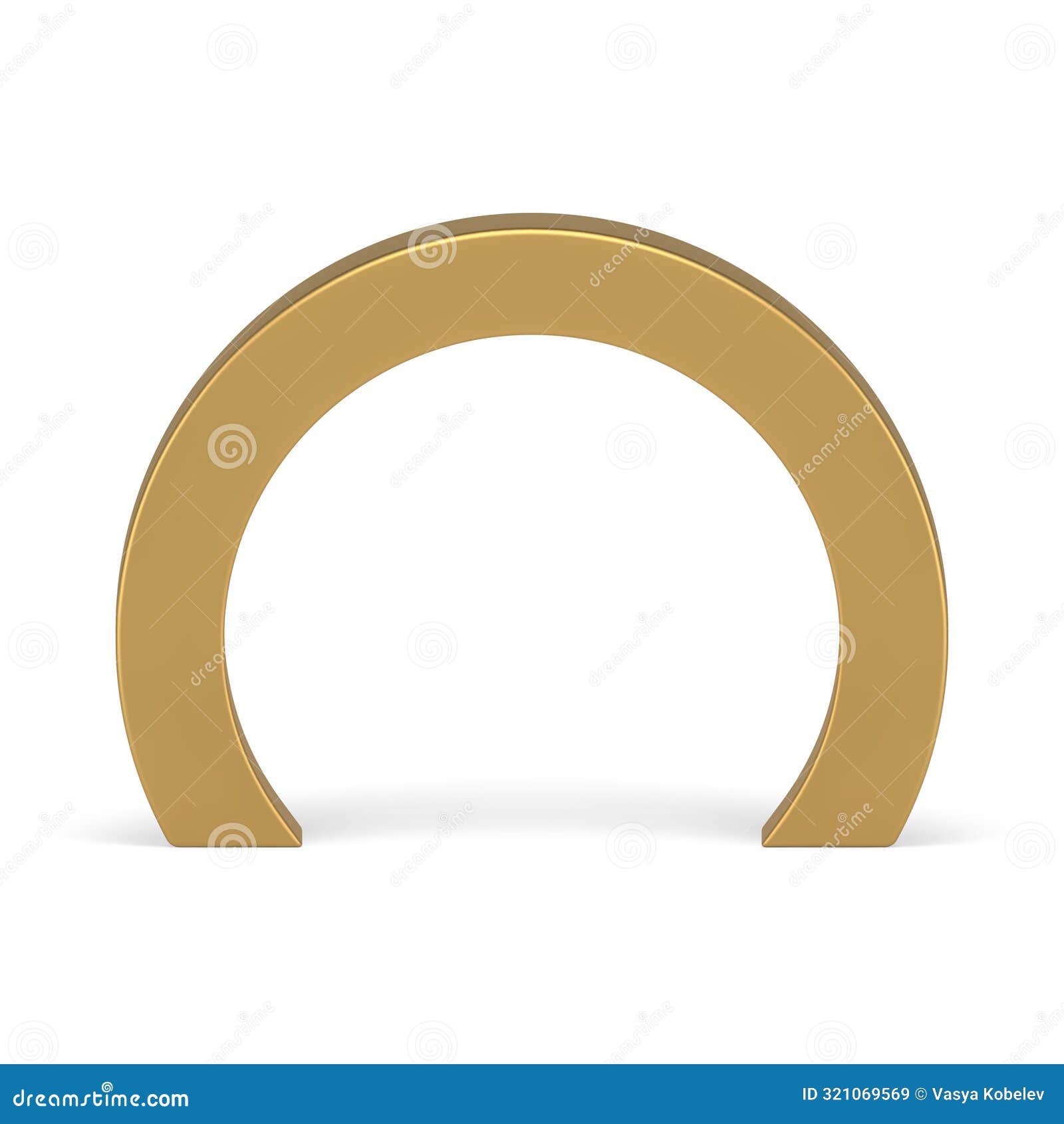 Rounded Archway Golden Entrance Exit Column Basic Architectural 3d ...