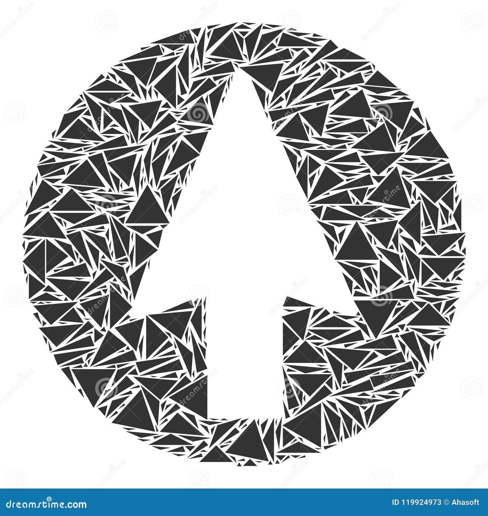 Rounded Arrow Collage of Triangles Stock Vector - Illustration of ...