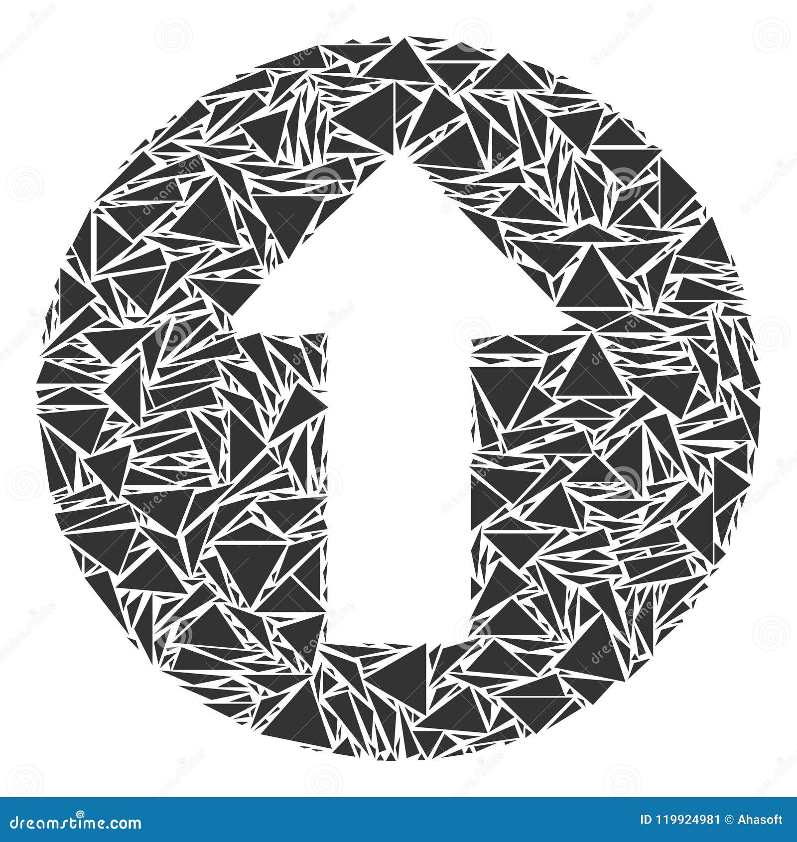 Rounded Arrow Collage of Triangles Stock Vector - Illustration of ...