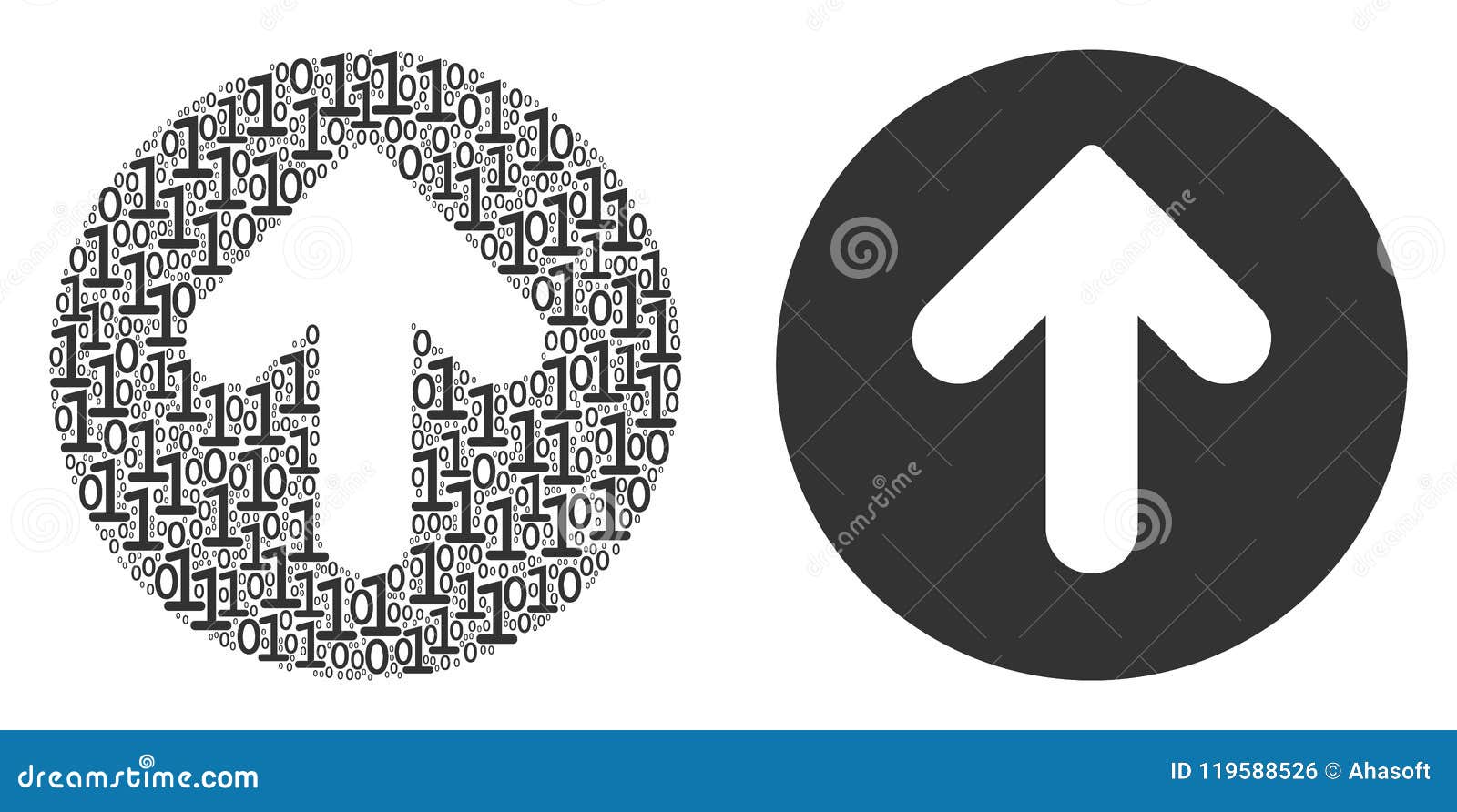 Rounded Arrow Composition of Binary Digits Stock Vector - Illustration of composition, combined ...