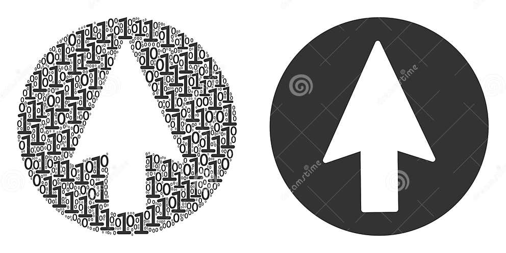 Rounded Arrow Composition of Binary Digits Stock Vector - Illustration of point, composed: 119588455