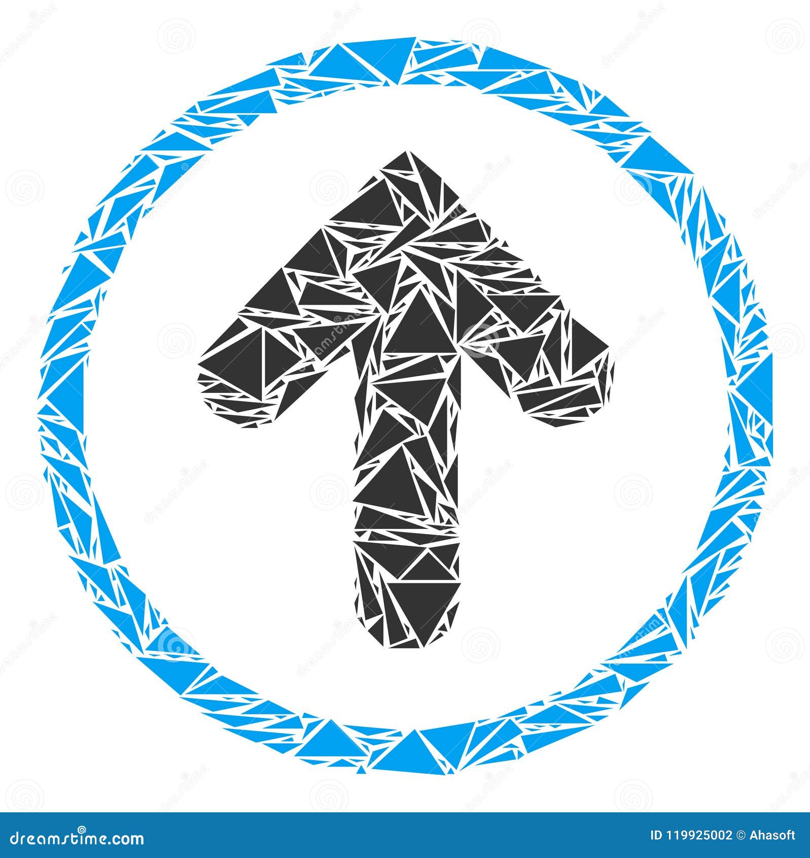 Rounded Arrow Mosaic of Triangles Stock Vector - Illustration of ...