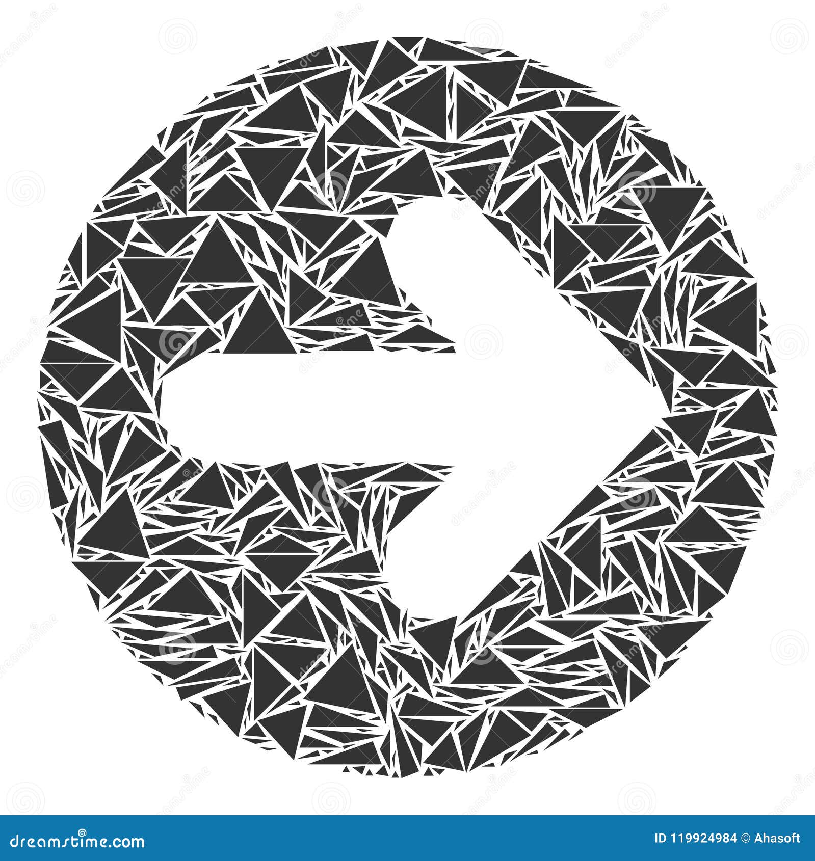 Rounded Arrow Mosaic of Triangles Stock Vector - Illustration of ...