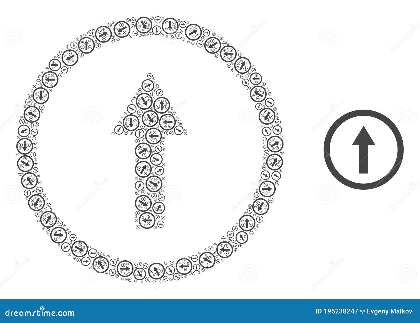 Rounded Arrow Up Recursive Mosaic Of Self Items Stock Vector