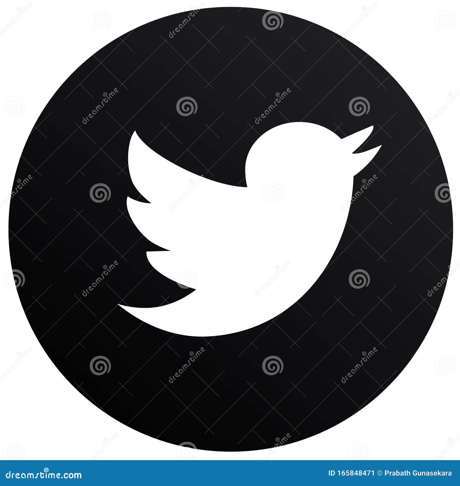 White Background Rounded Black & White Twitter Logo Editorial Photo ...