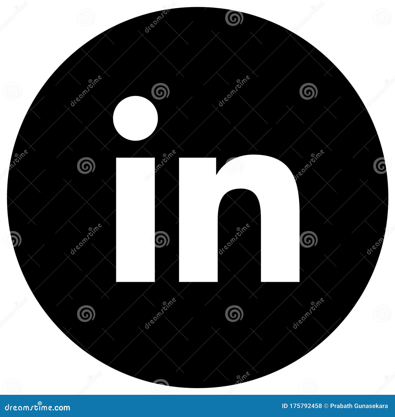 Rounded Black & White Linkedin Logo Icon Editorial Stock Photo ...