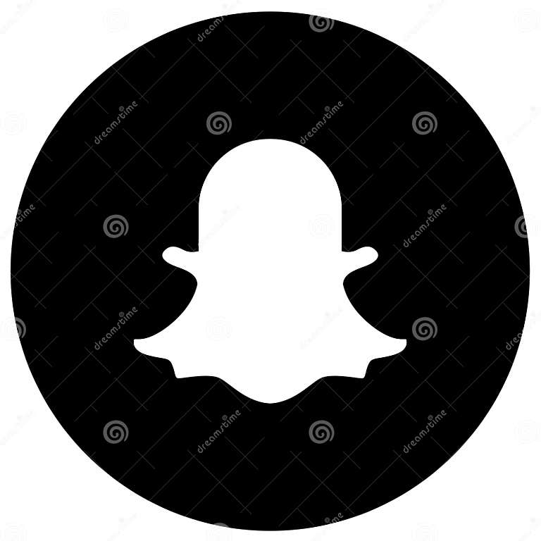 Rounded Black & White Snapchat Logo Icon Editorial Stock Image ...