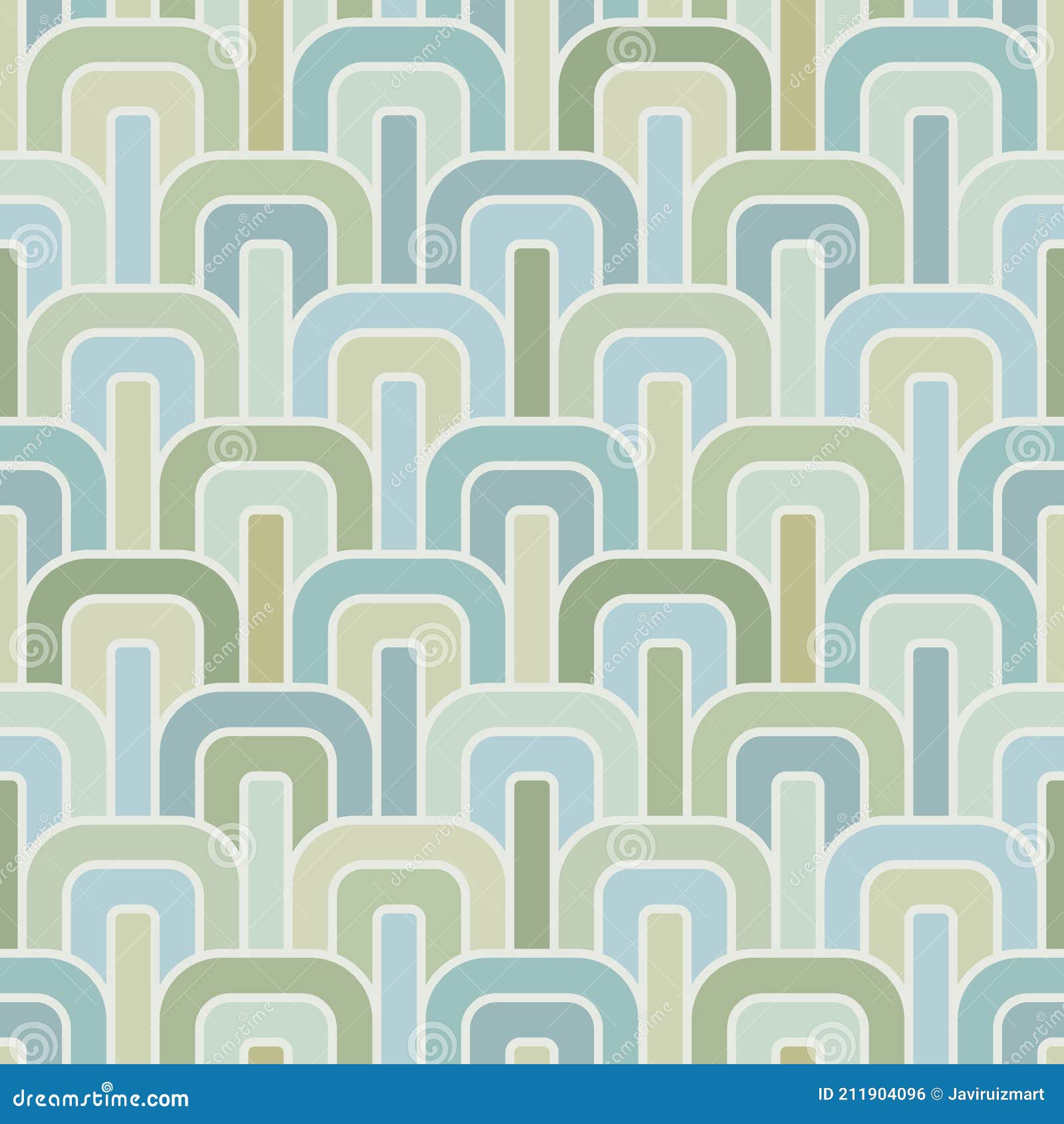 Rounded Block Seamless Pattern Stock Vector - Illustration of geometric ...