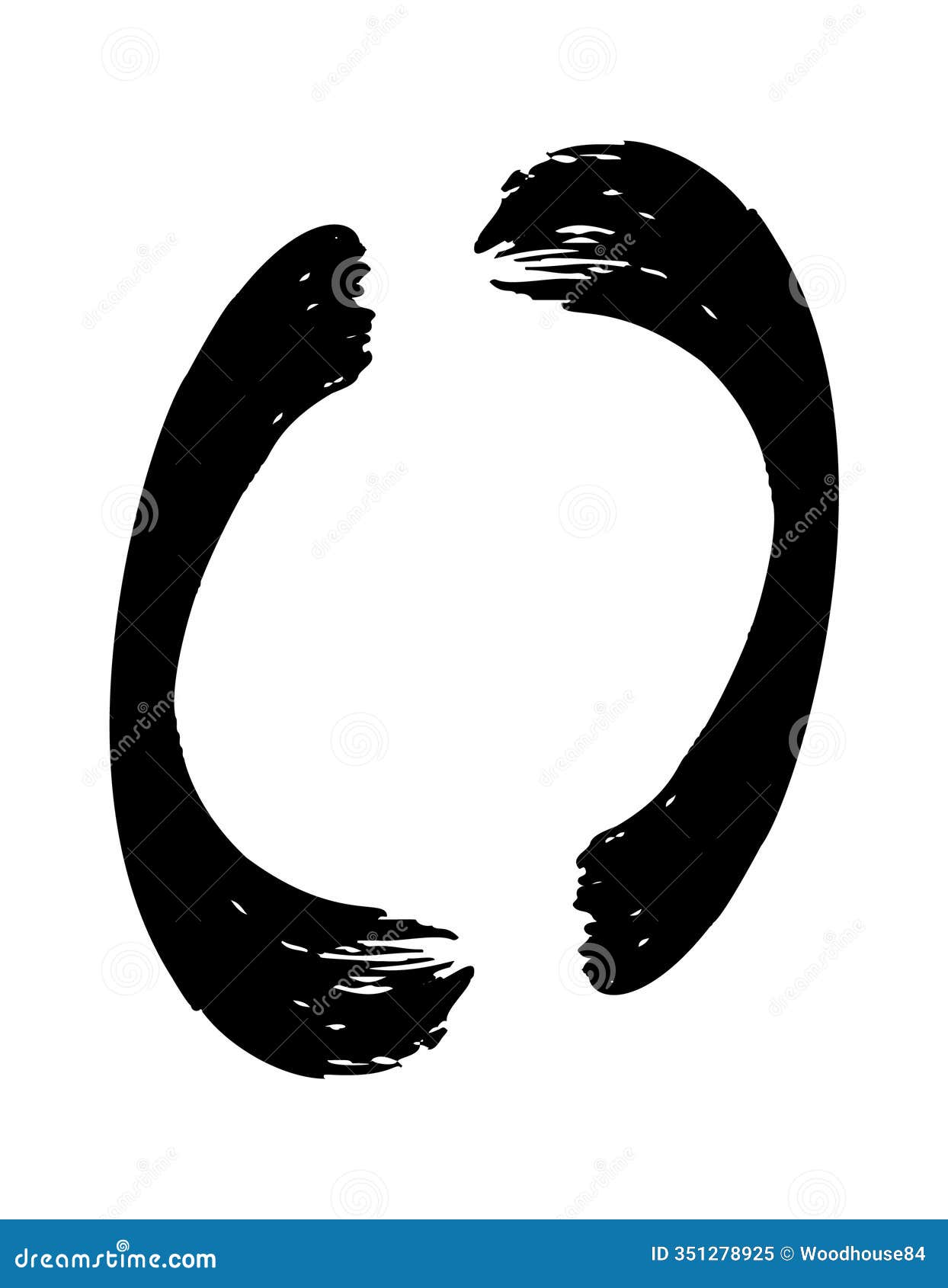 Rounded Brackets Parenthesis Symbol Brushstroke Cartoon Vector ...