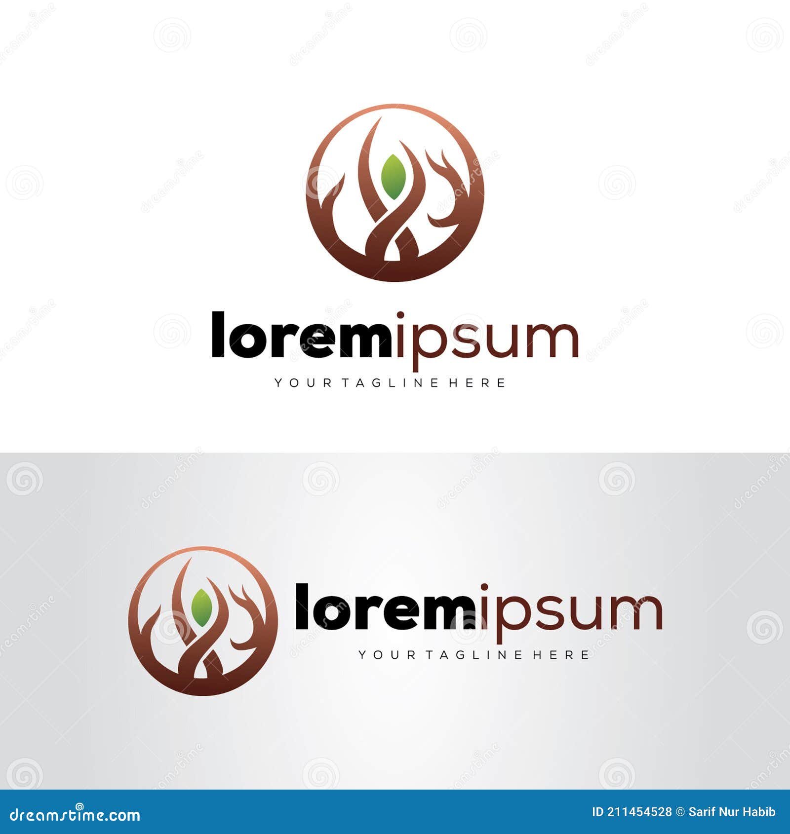 Rounded Branch Logo Design Template Stock Vector - Illustration of ...