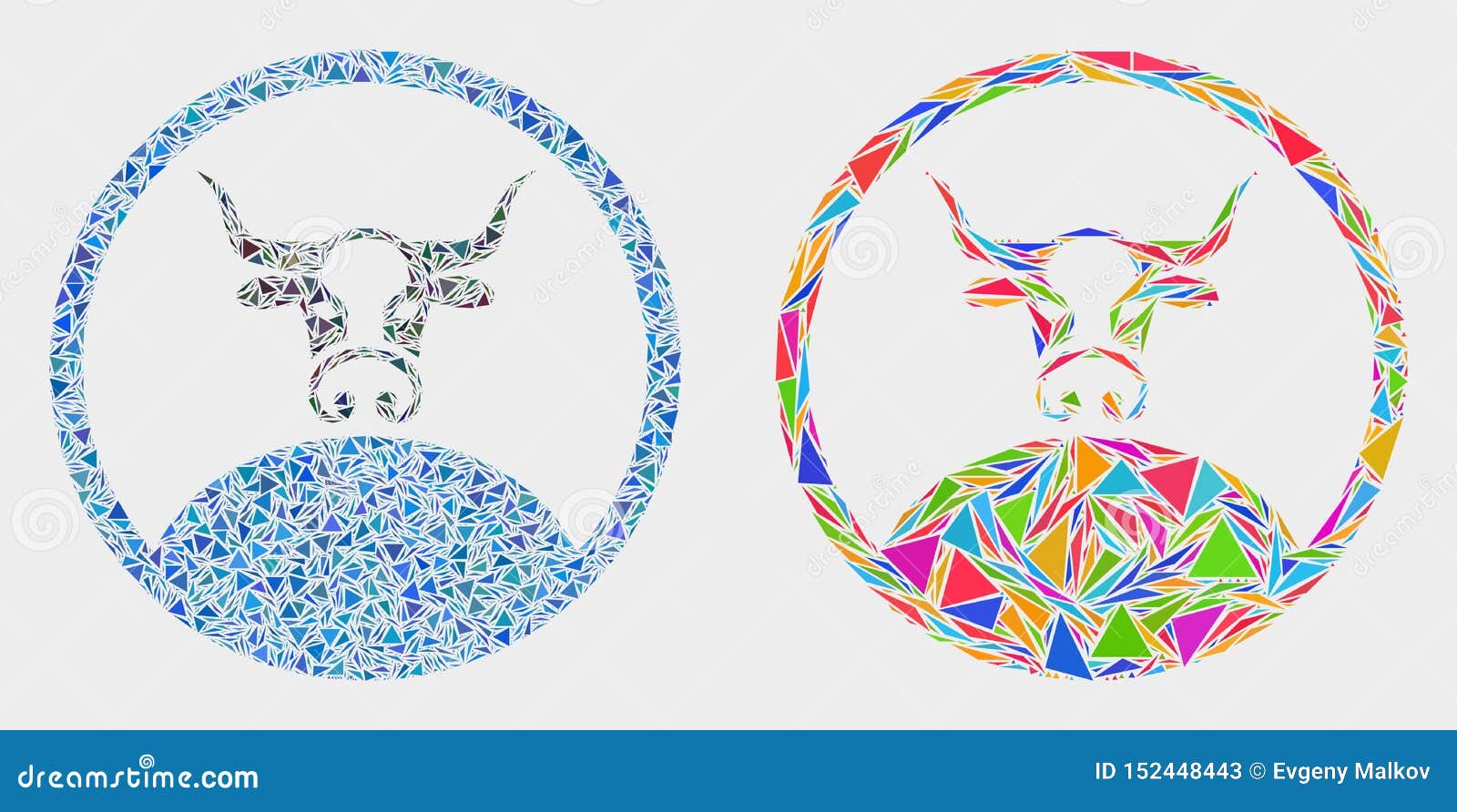 Vector Rounded Bull Boss Mosaic Icon of Triangles Stock Vector ...