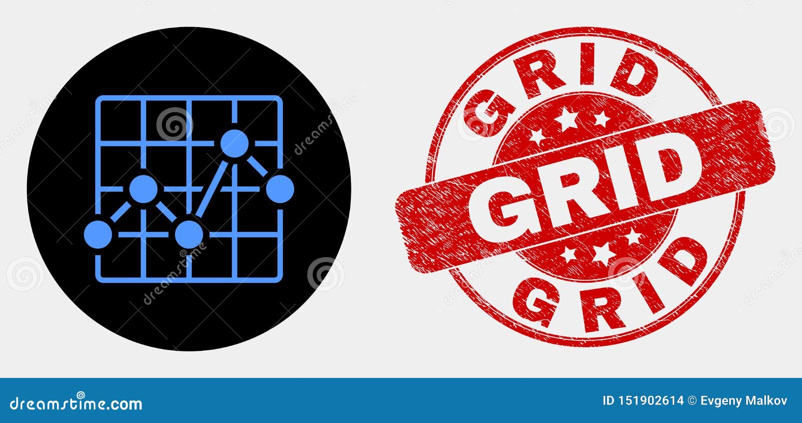 Vector Chart Grid Icon and Scratched Grid Watermark Stock Vector ...