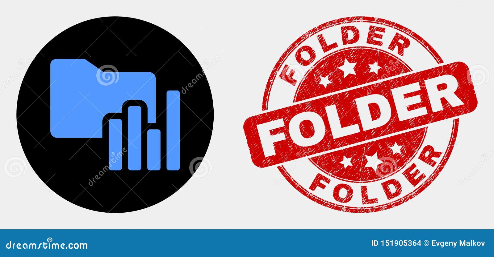Vector Charts Folder Icon and Grunge Folder Stamp Seal Stock Vector ...