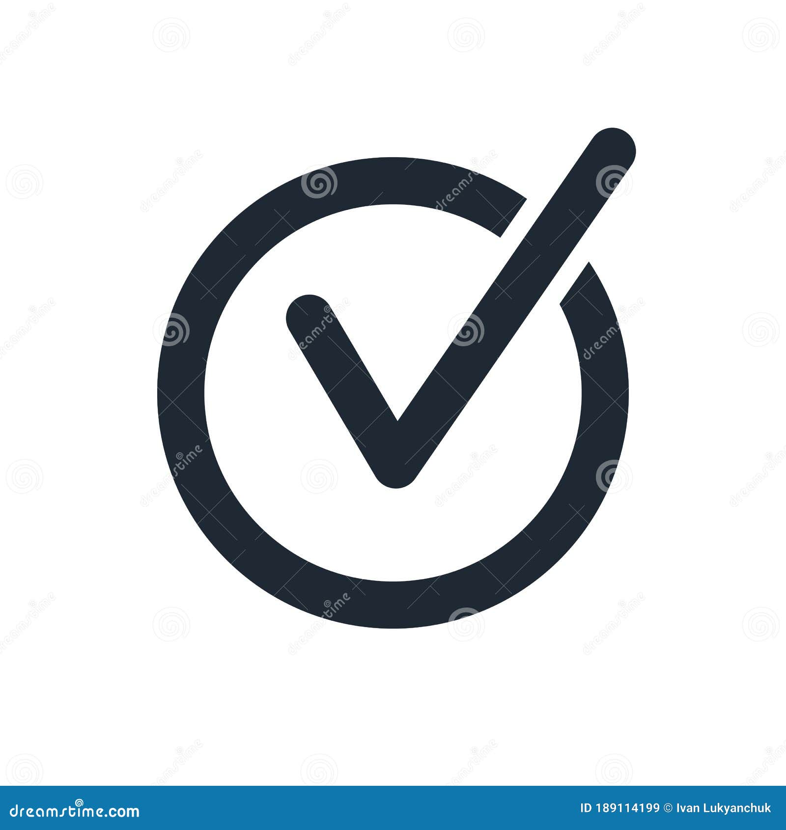 Rounded check mark icon stock vector. Illustration of isolated - 189114199