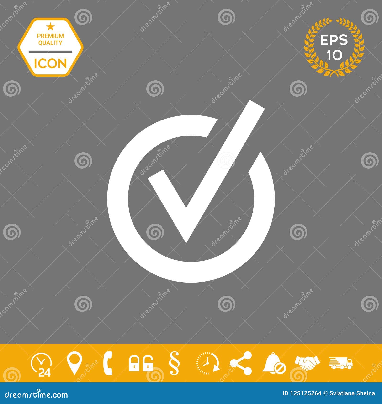 Rounded Check Mark Icon . Graphic Elements for Your Design Stock Vector ...