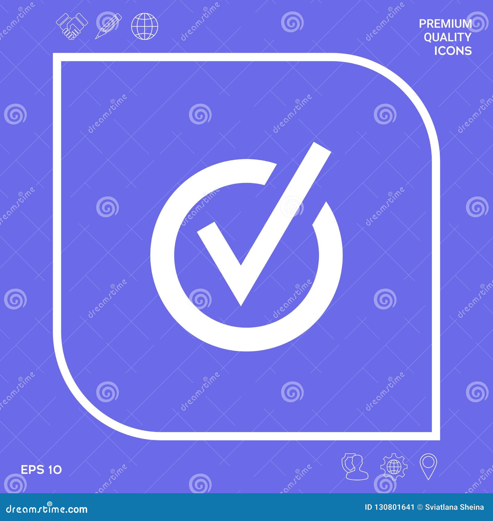 Rounded Check Mark Icon. Graphic Elements for Your Design Stock Vector ...