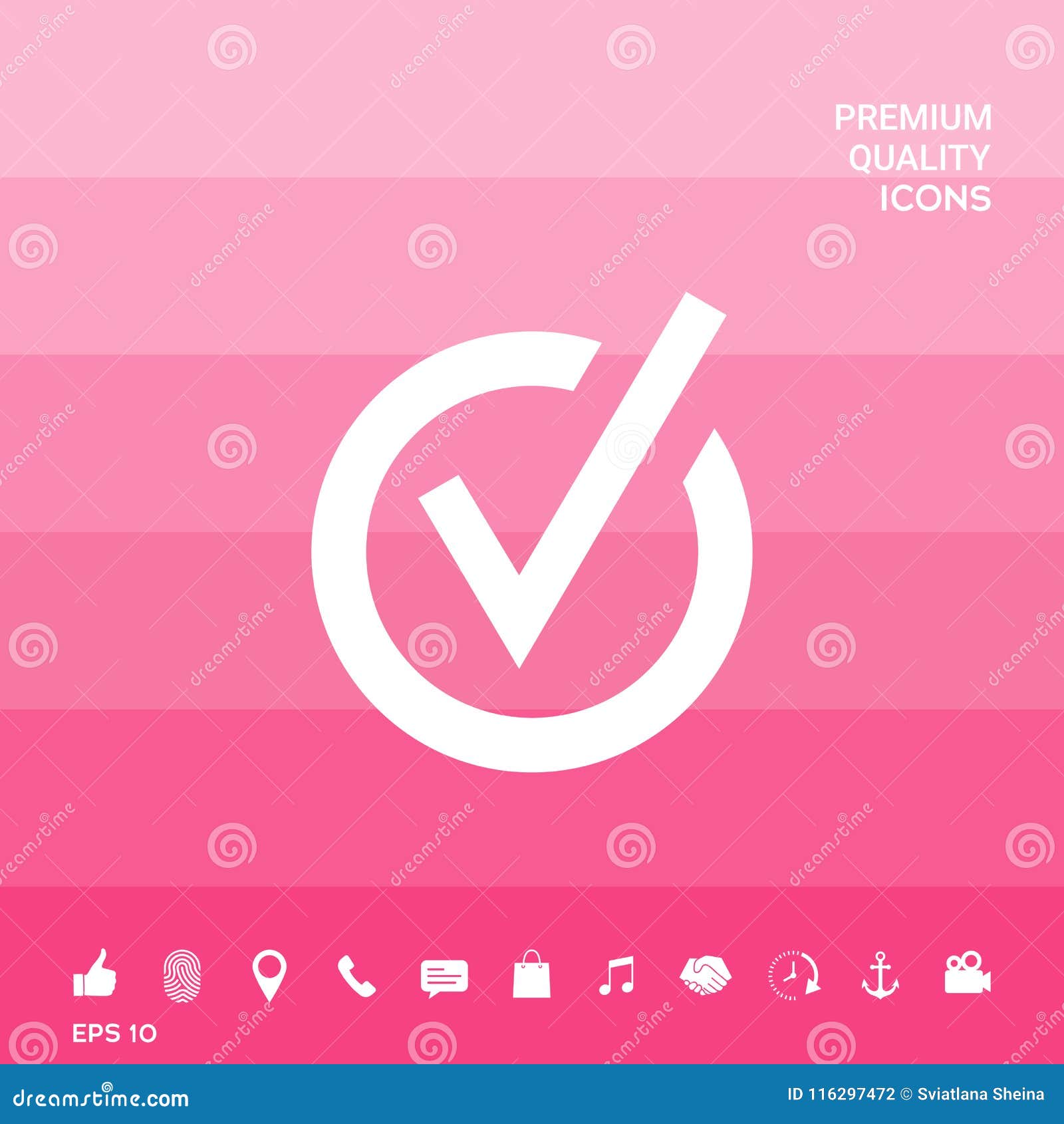 Rounded check mark icon stock vector. Illustration of button - 116297472