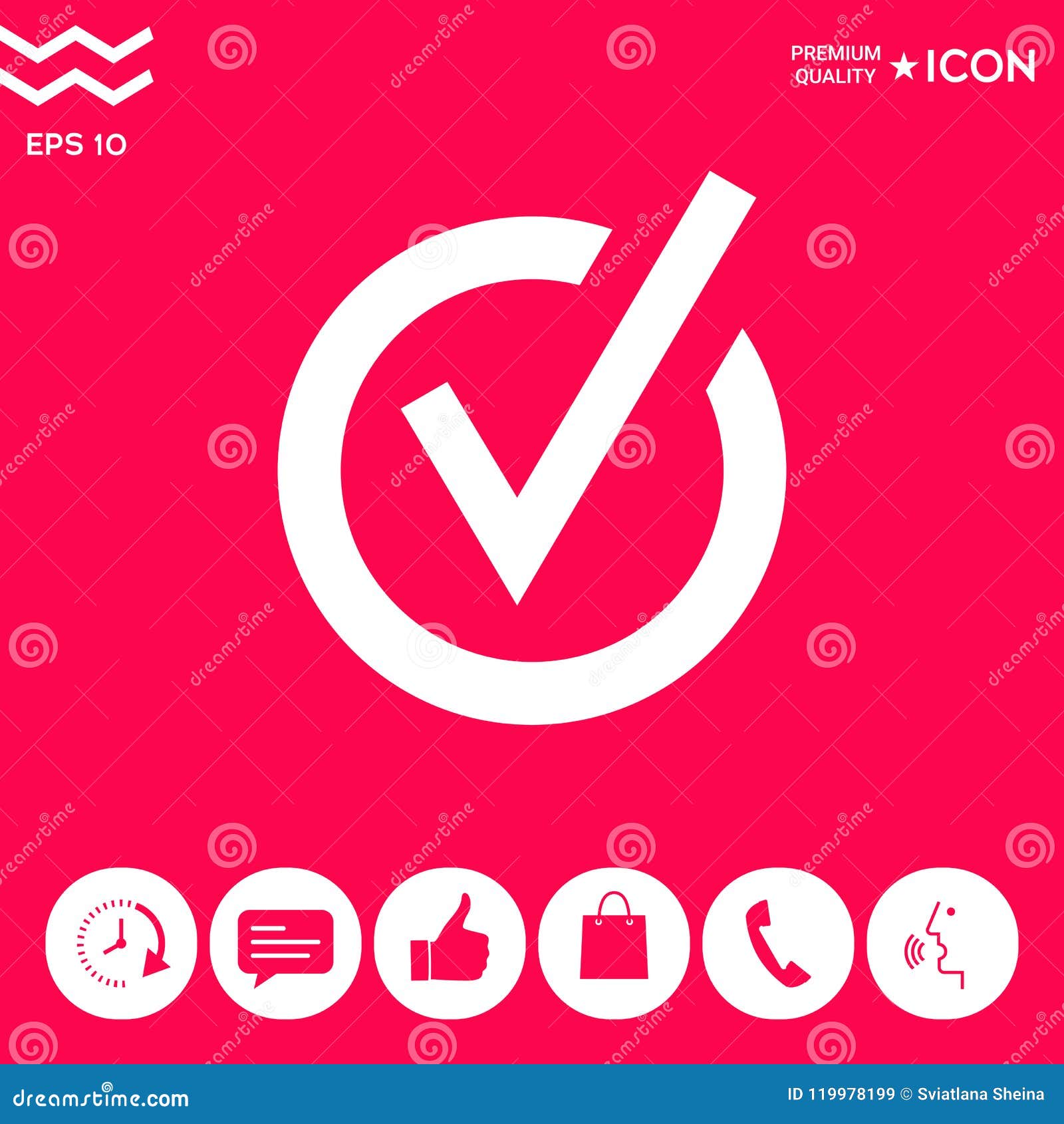 Rounded check mark icon stock vector. Illustration of tick - 119978199