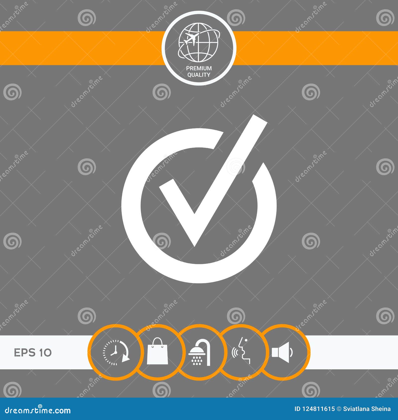 Rounded check mark icon stock vector. Illustration of concept - 124811615