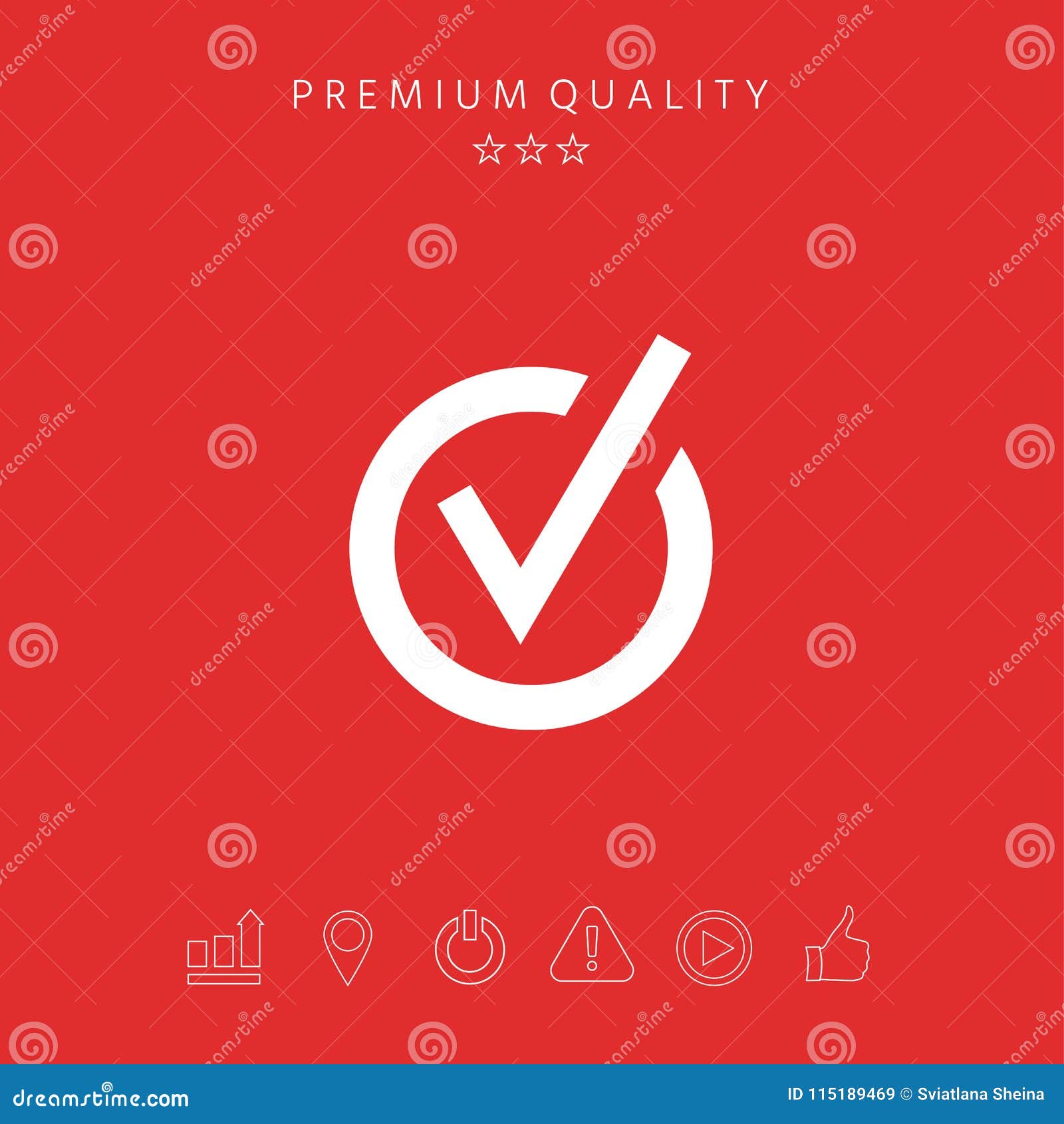 Rounded check mark icon stock vector. Illustration of isolated - 115189469