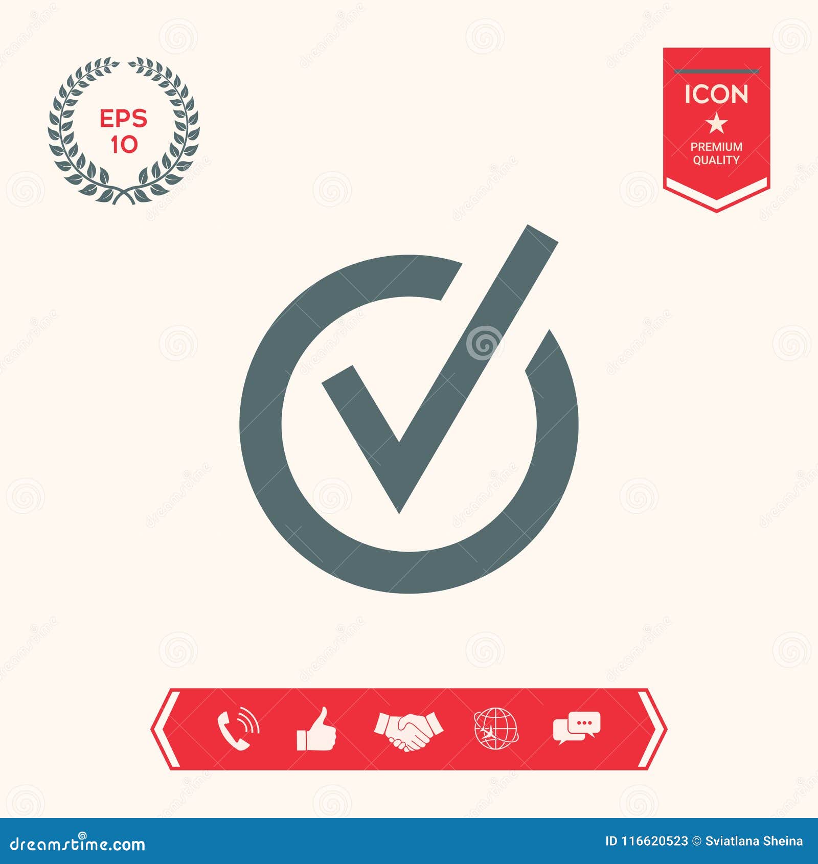 Rounded check mark icon stock vector. Illustration of check - 116620523