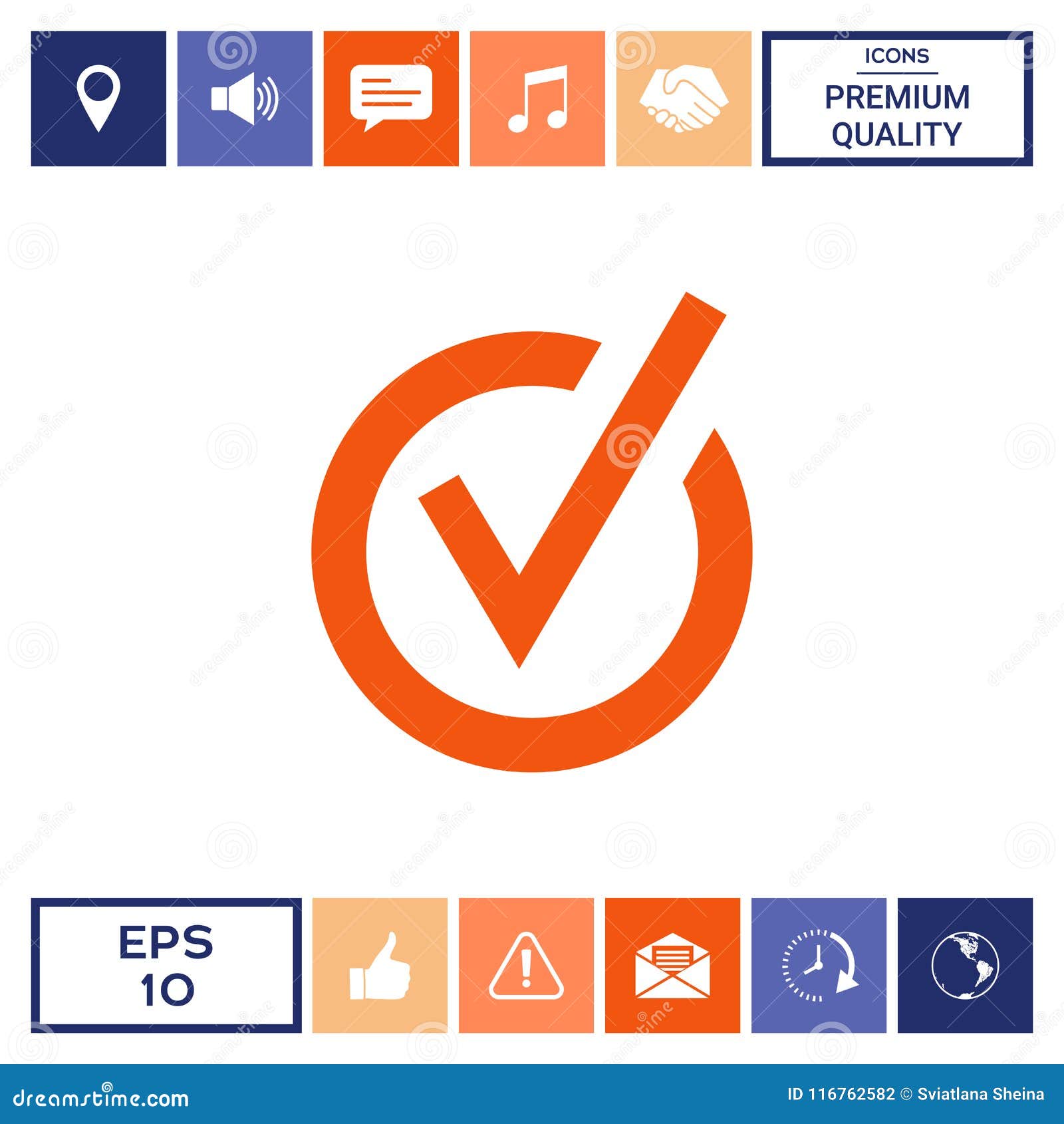 Rounded check mark icon stock vector. Illustration of accept - 116762582