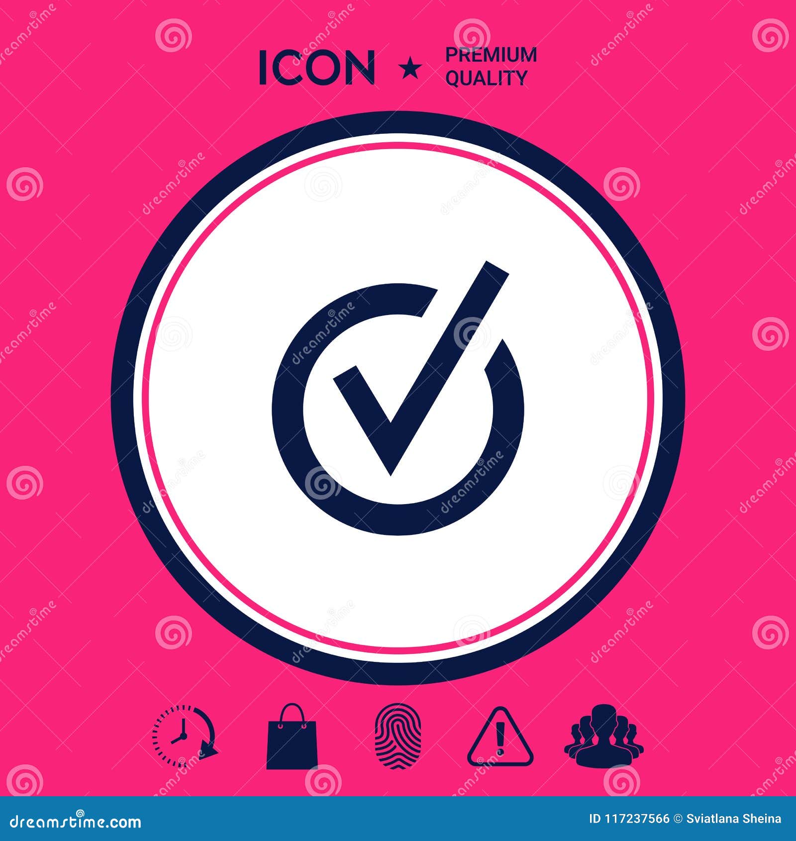 Rounded check mark icon stock vector. Illustration of choice - 117237566