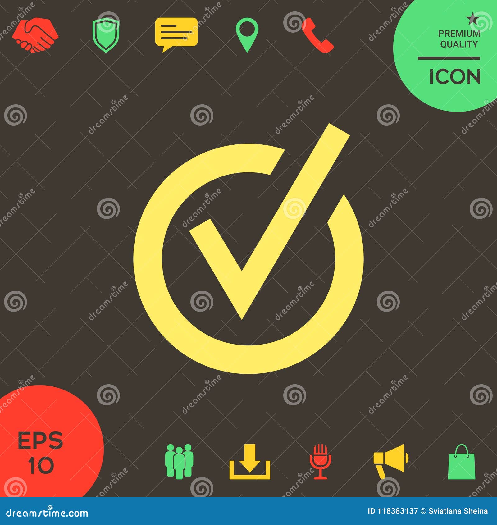 Rounded check mark icon stock vector. Illustration of symbol - 118383137