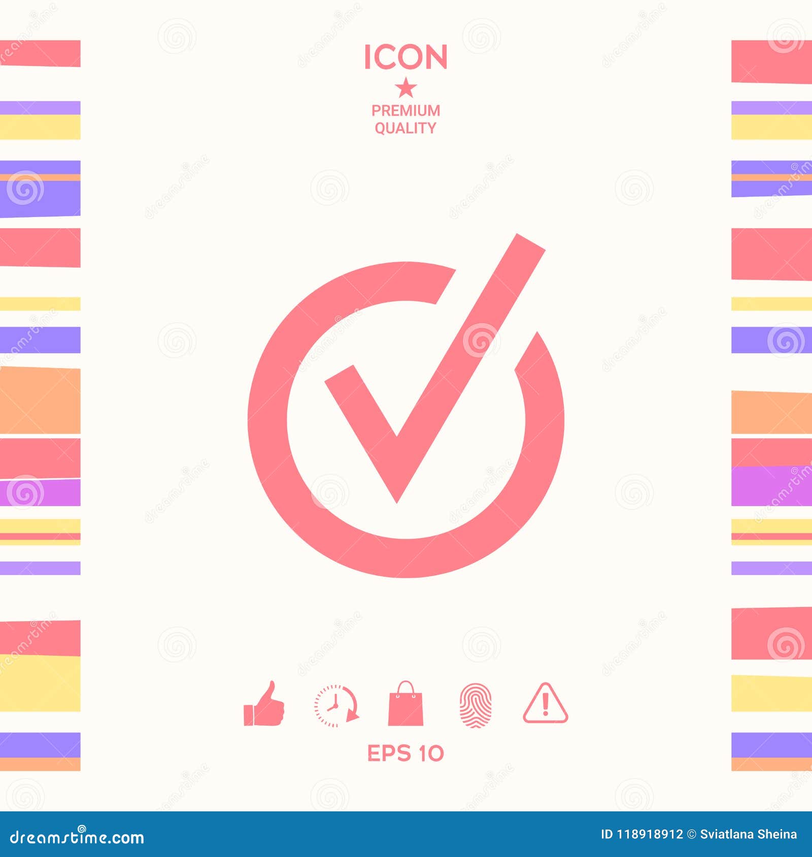 Rounded check mark icon stock vector. Illustration of check - 118918912