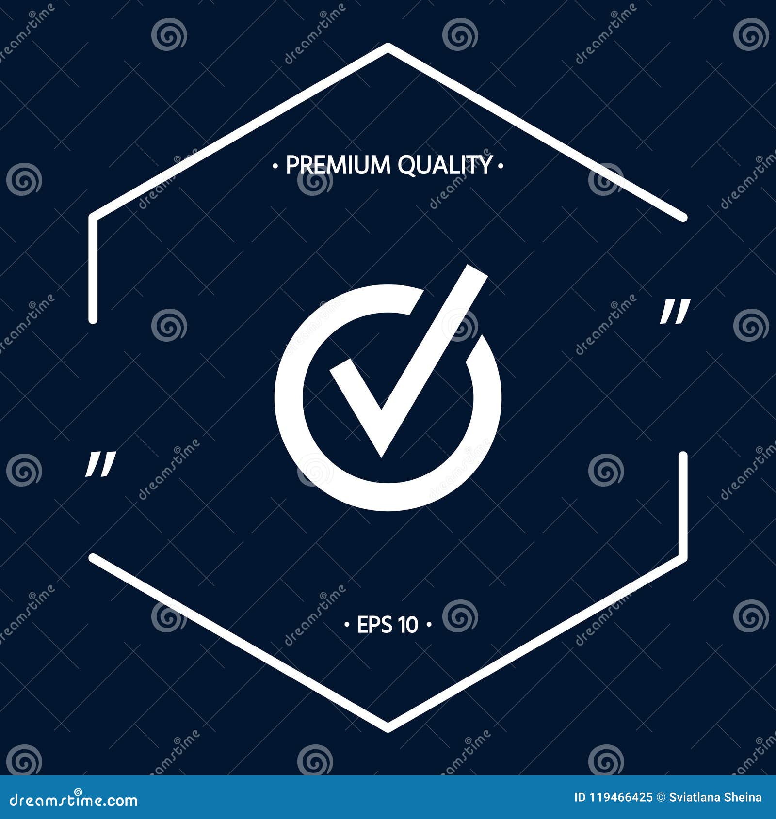 Rounded check mark icon stock vector. Illustration of positive - 119466425