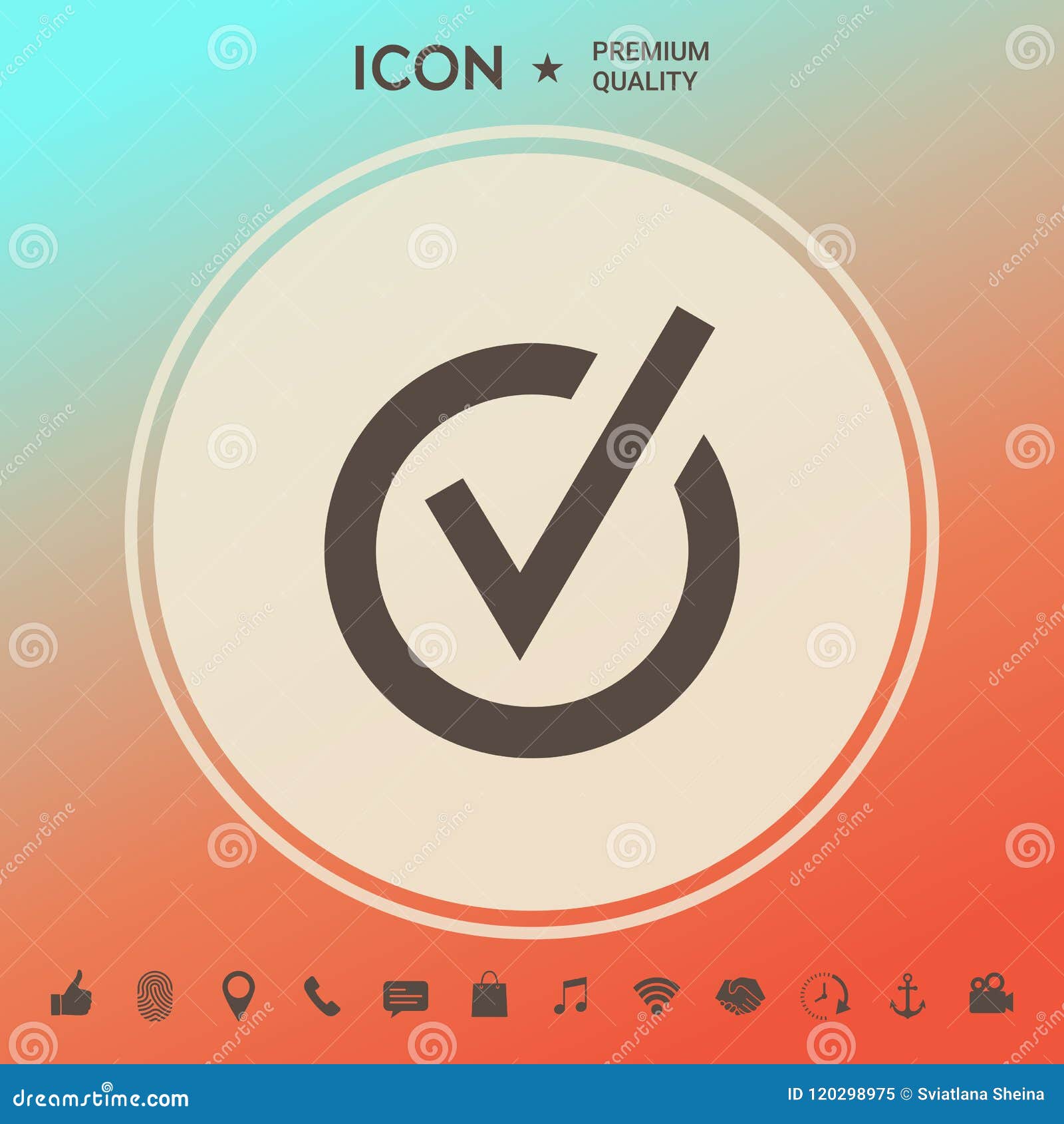 Rounded check mark icon stock vector. Illustration of check - 120298975