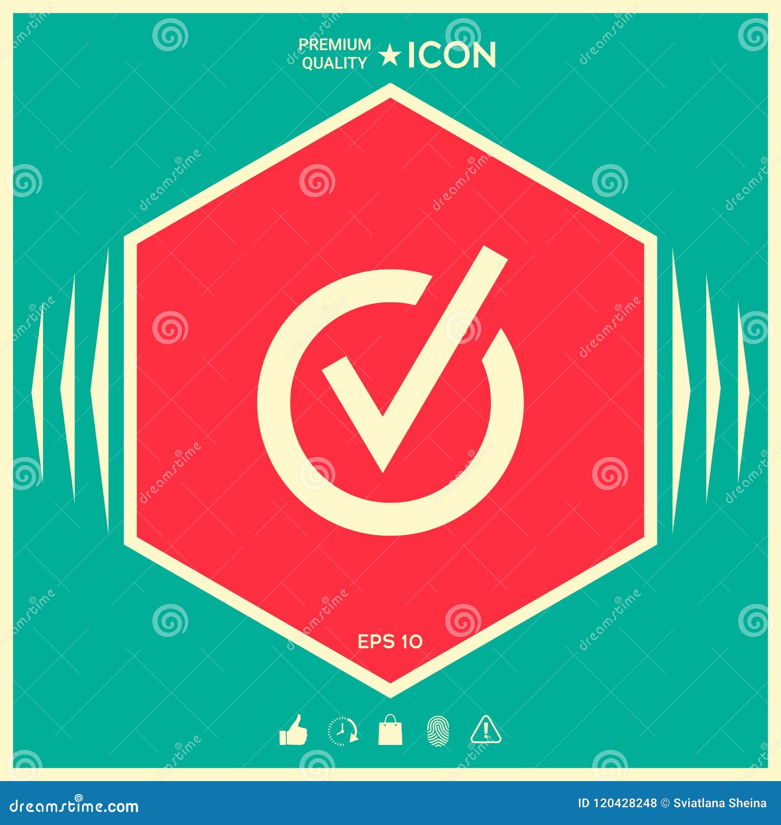 Rounded check mark icon stock vector. Illustration of flat - 120428248