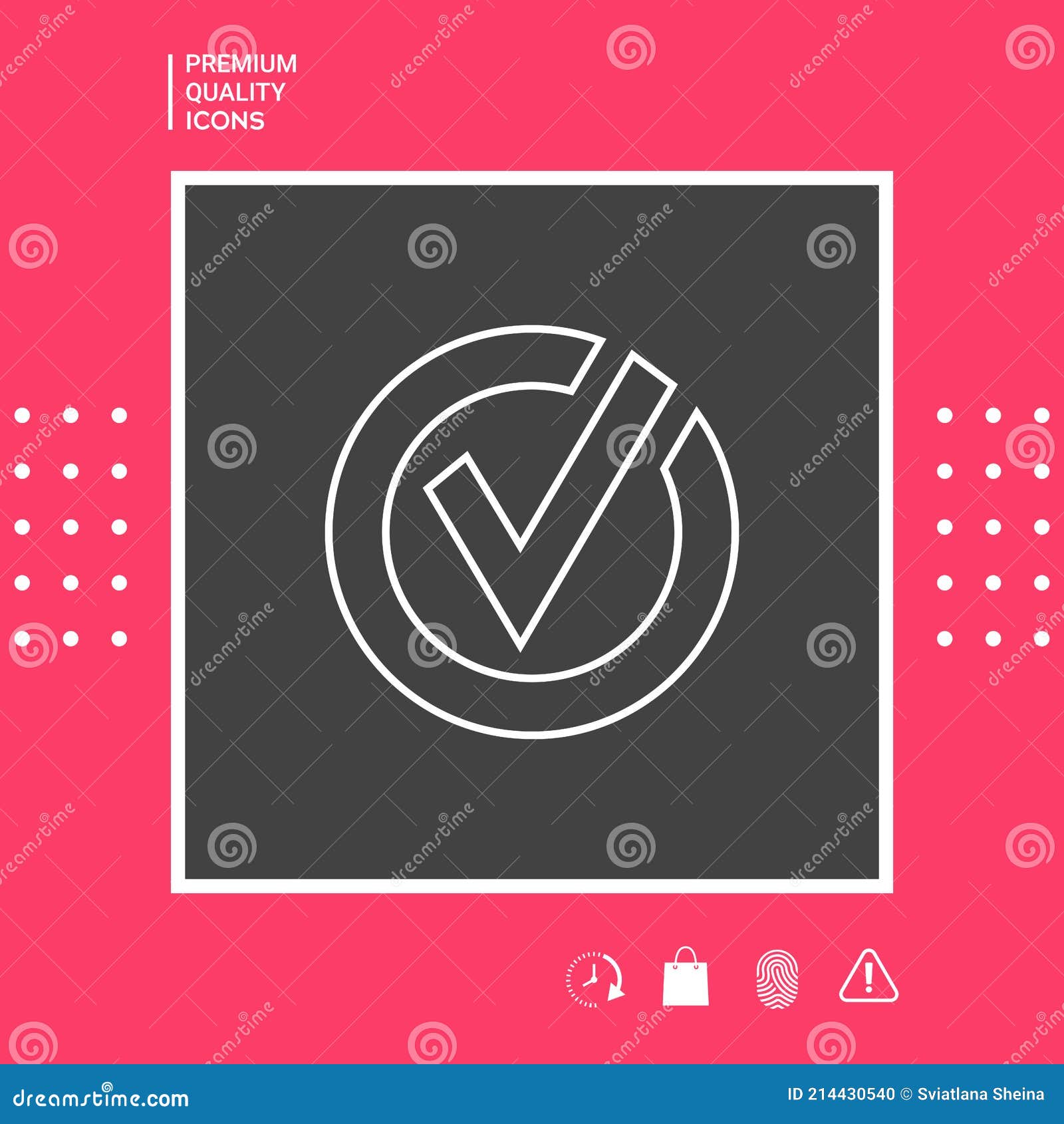 Rounded Check Mark Line Icon. Graphic Elements for Your Design Stock ...