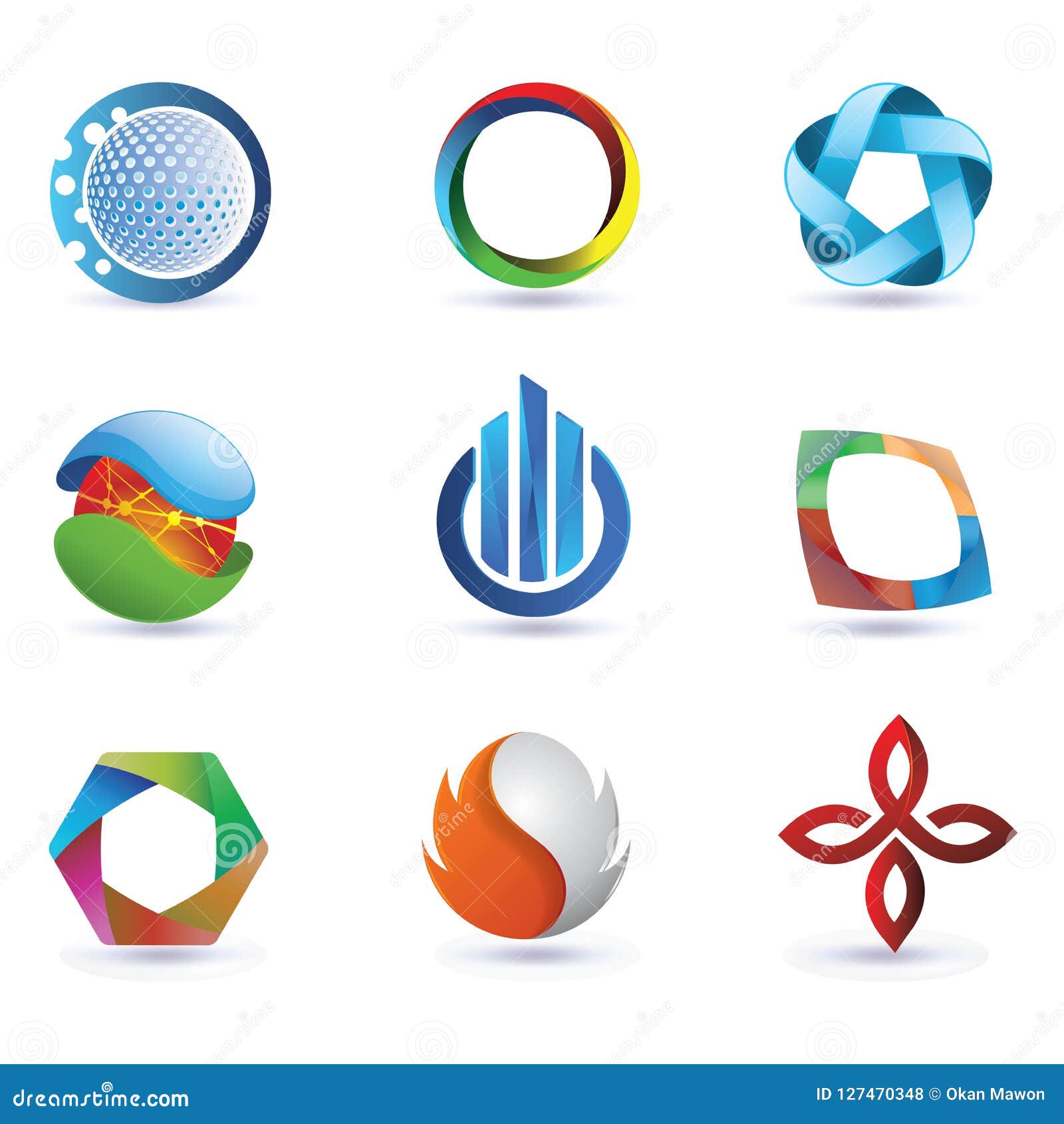 Rounded Circle Design Logo Inspiration Stock Vector - Illustration of ...