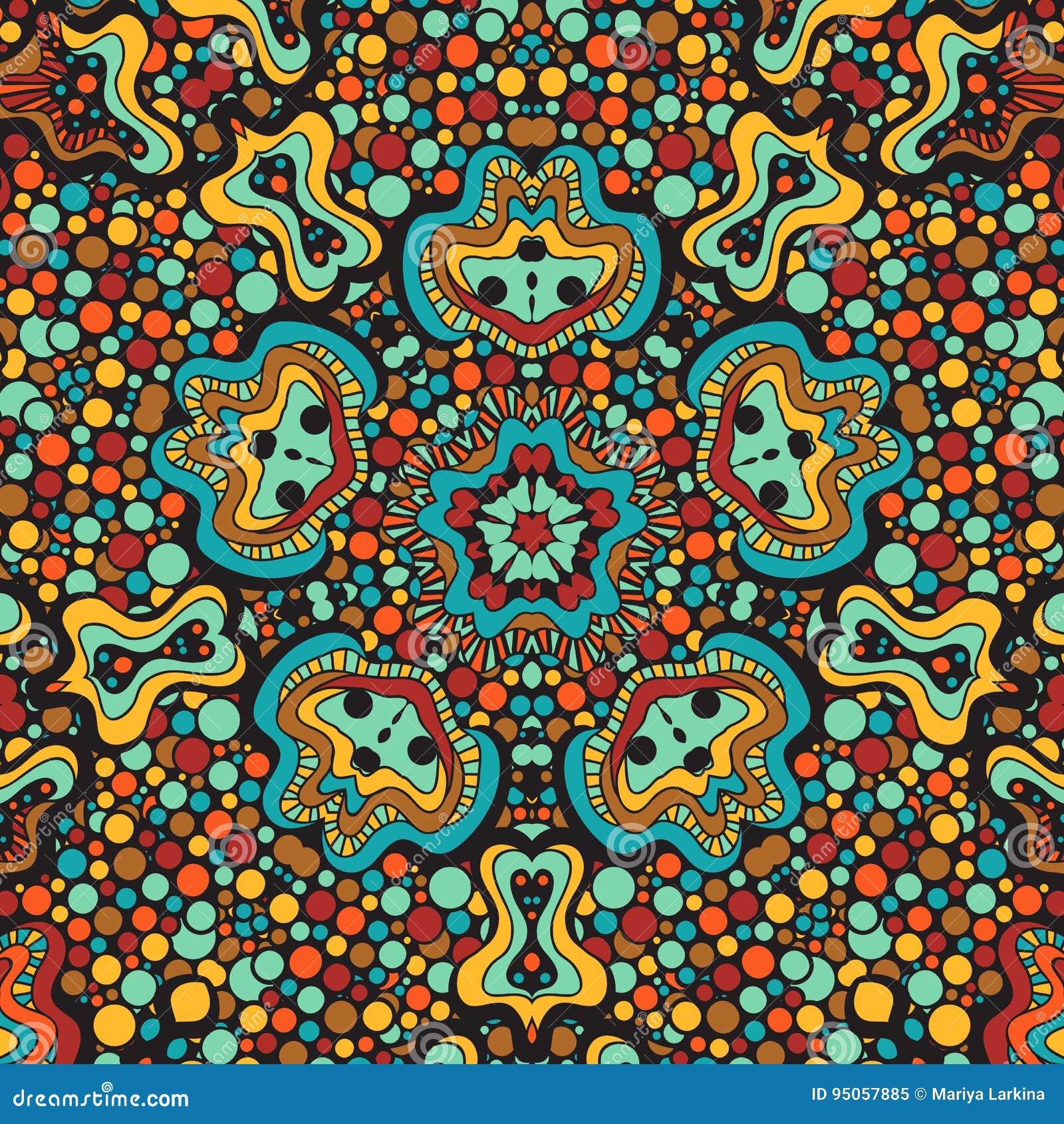 Rounded circus pattern. stock vector. Illustration of multicolor - 95057885